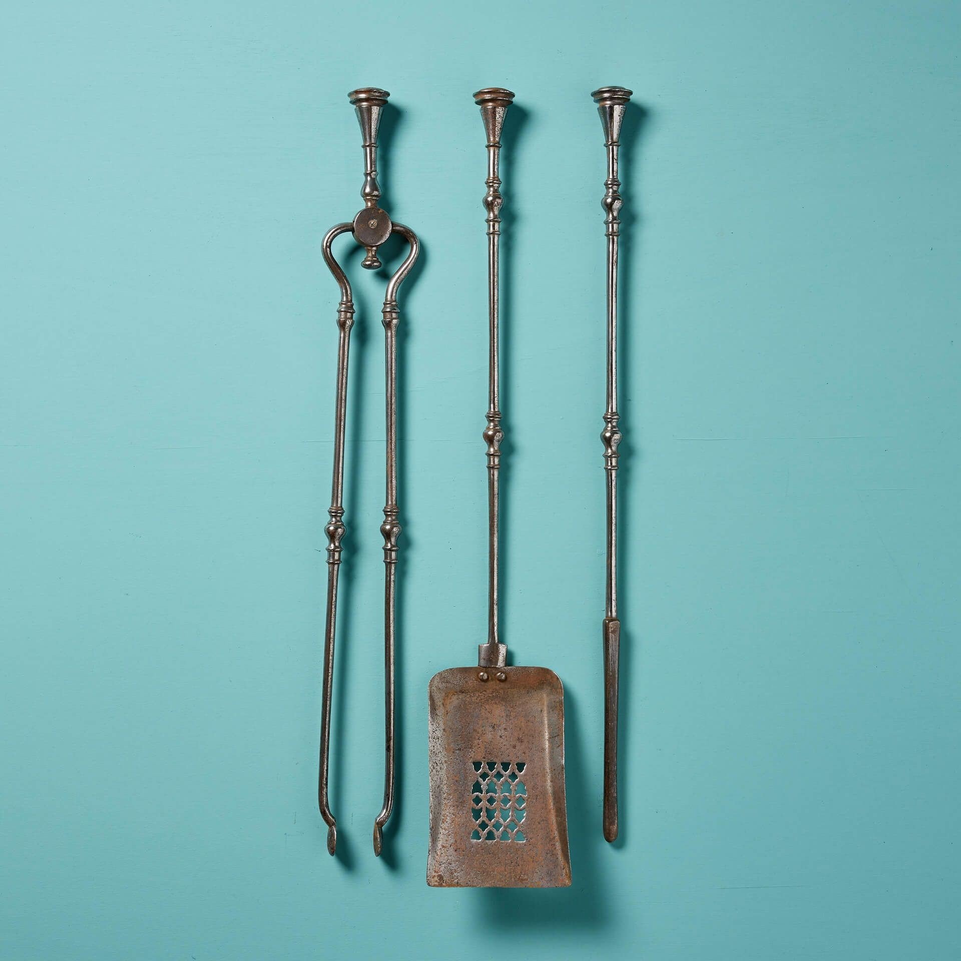 Set of Early 19th Century Polished Steel Fire Tools | UK Architectural ...