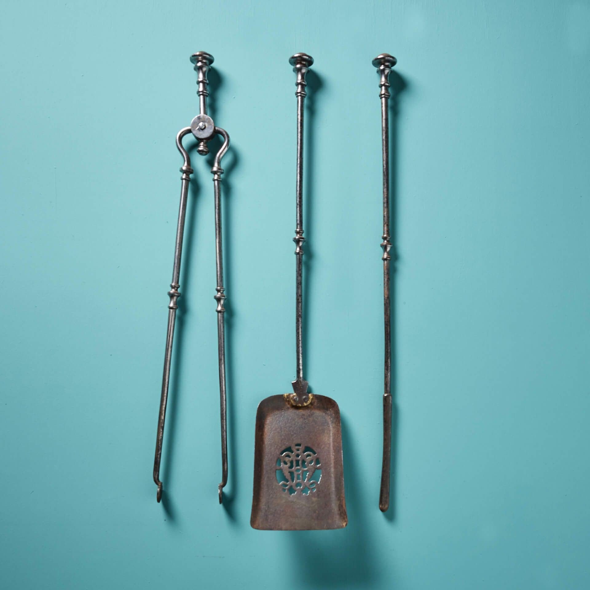 Set of Regency Period Polished Steel Fire Tools | UK Architectural Heritage