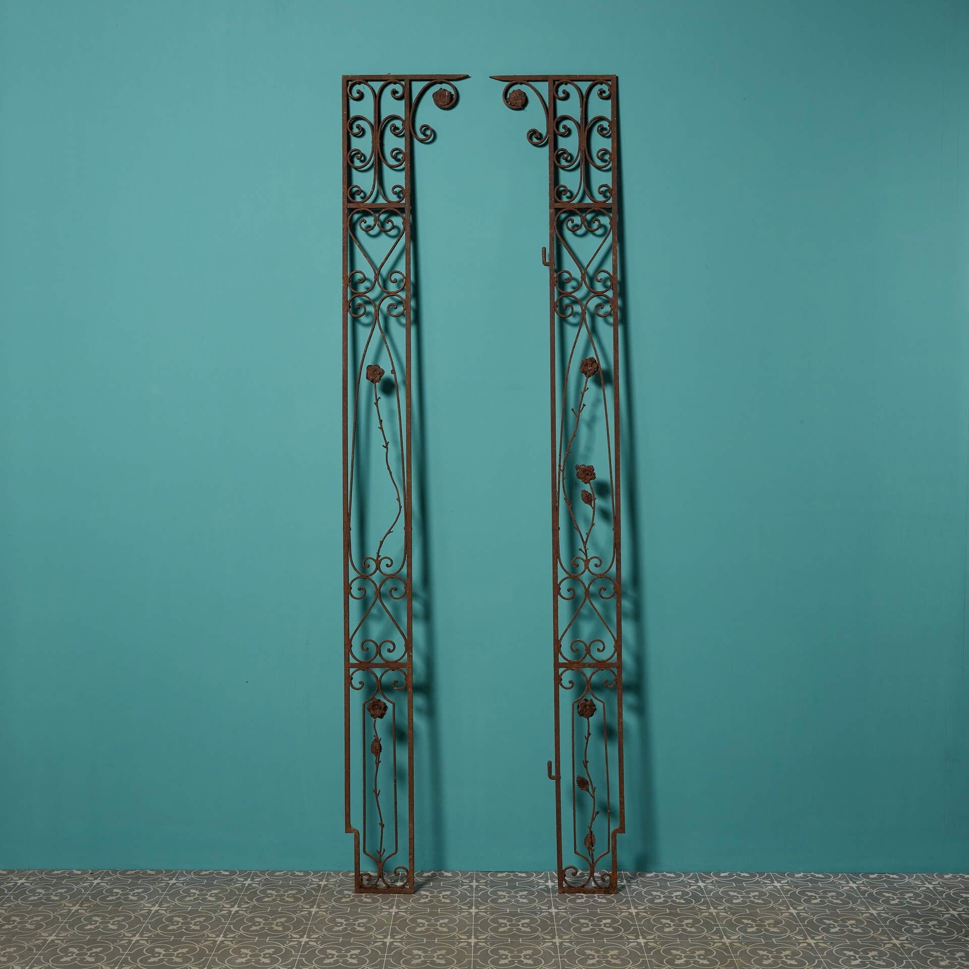 Two Reclaimed Antique Wrought Iron Panels | UK Architectural Heritage