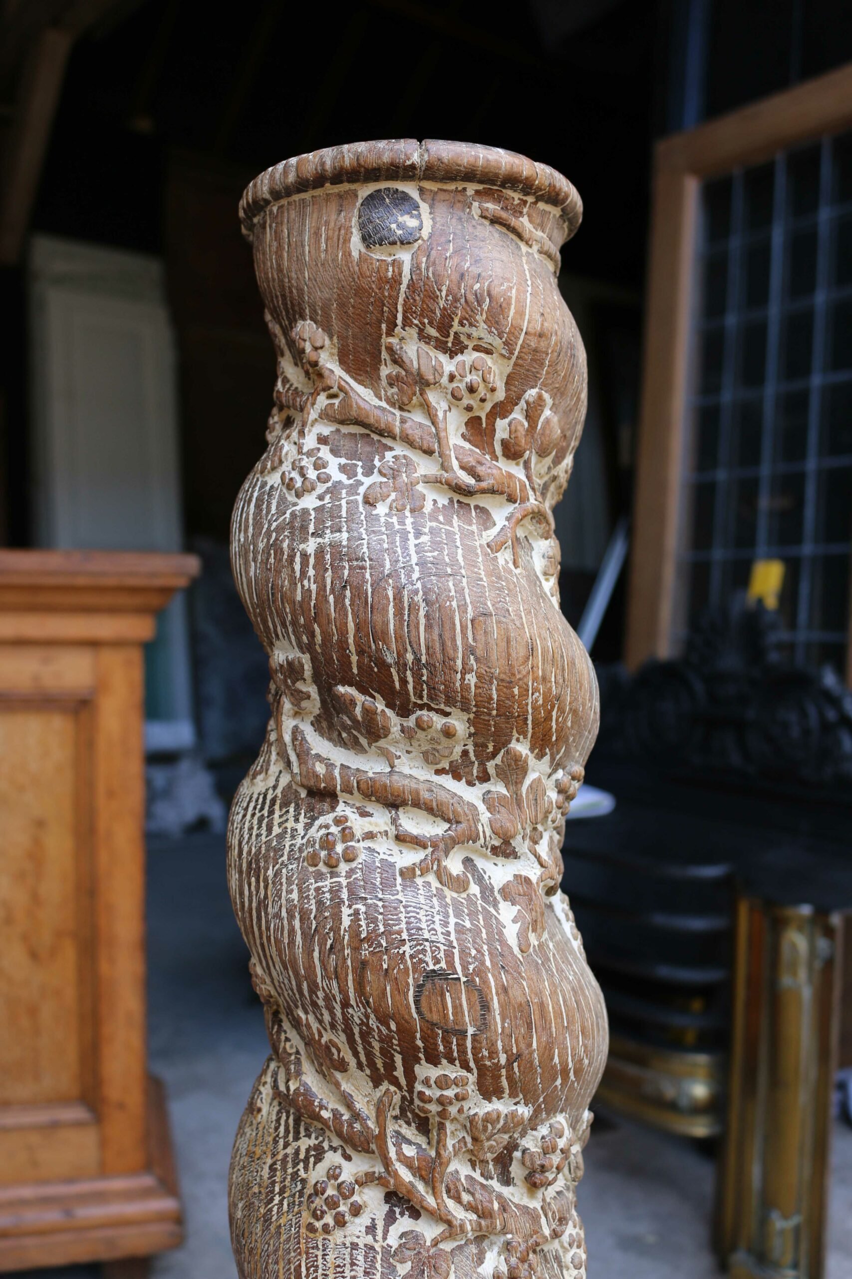 An 18th Century Carved Oak Solomonic Column - UK Heritage