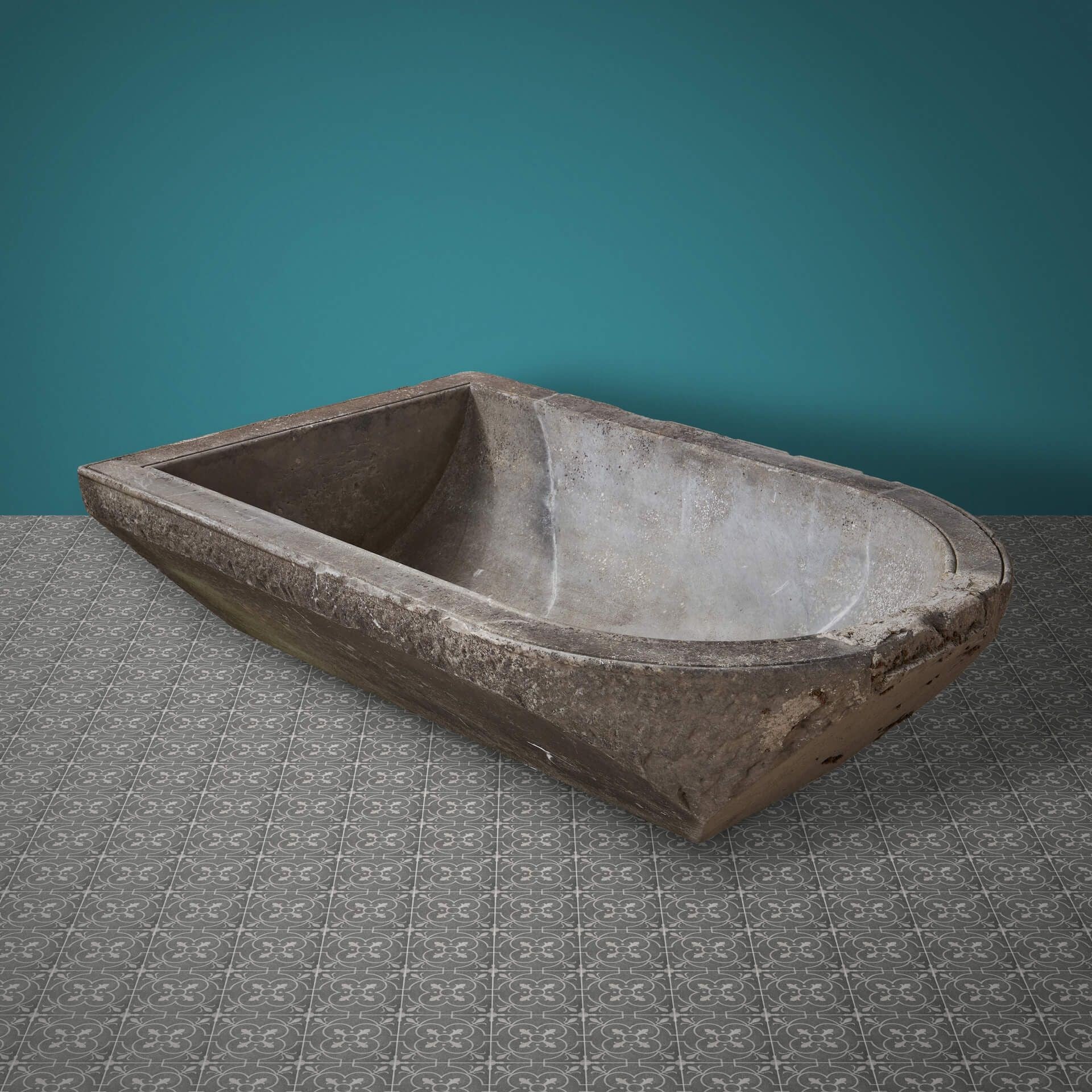 Antique Rounded Bardiglio Capella Marble Trough | UK Architectural Heritage