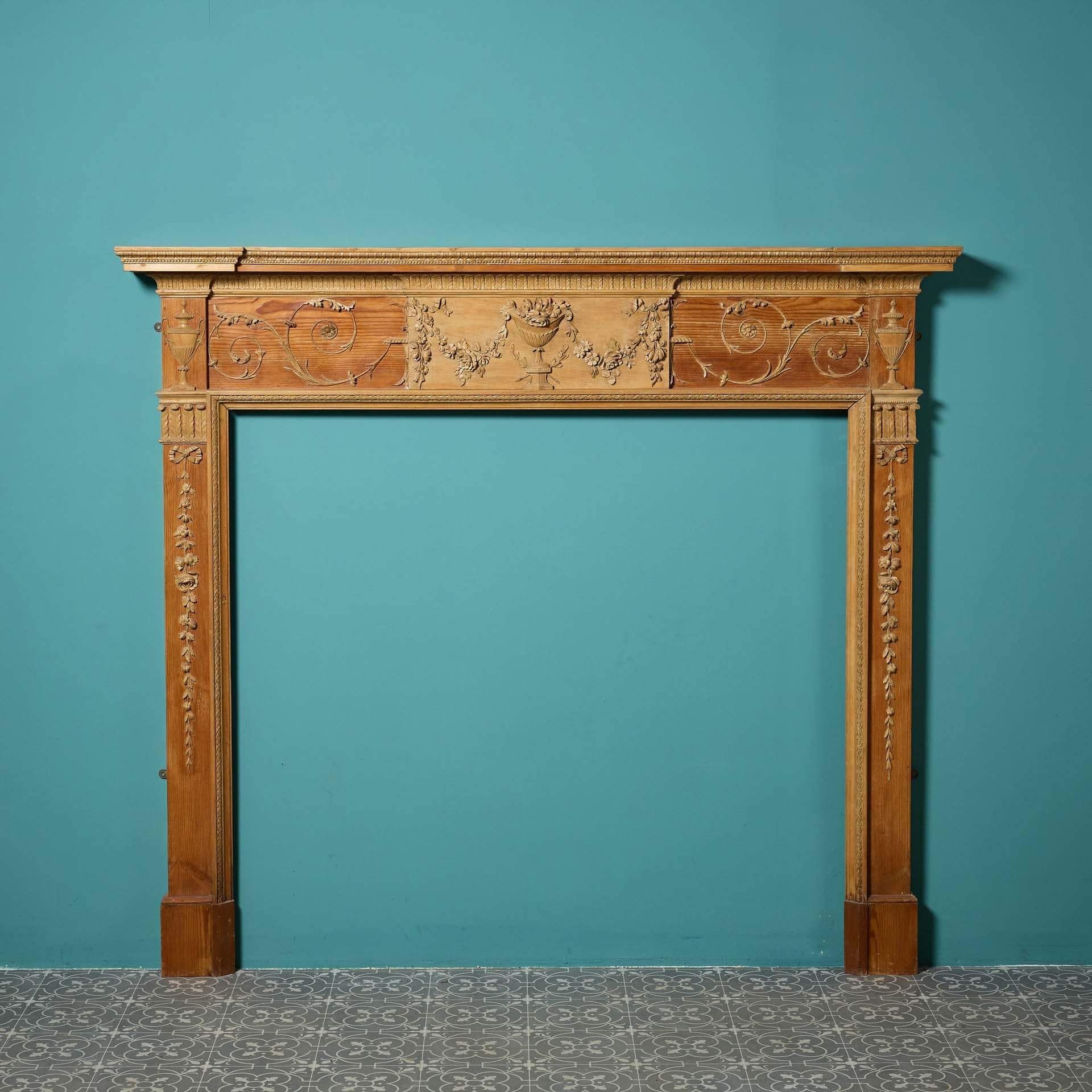 George III Carved Pine Fire Surround in the Adam Style | UK ...