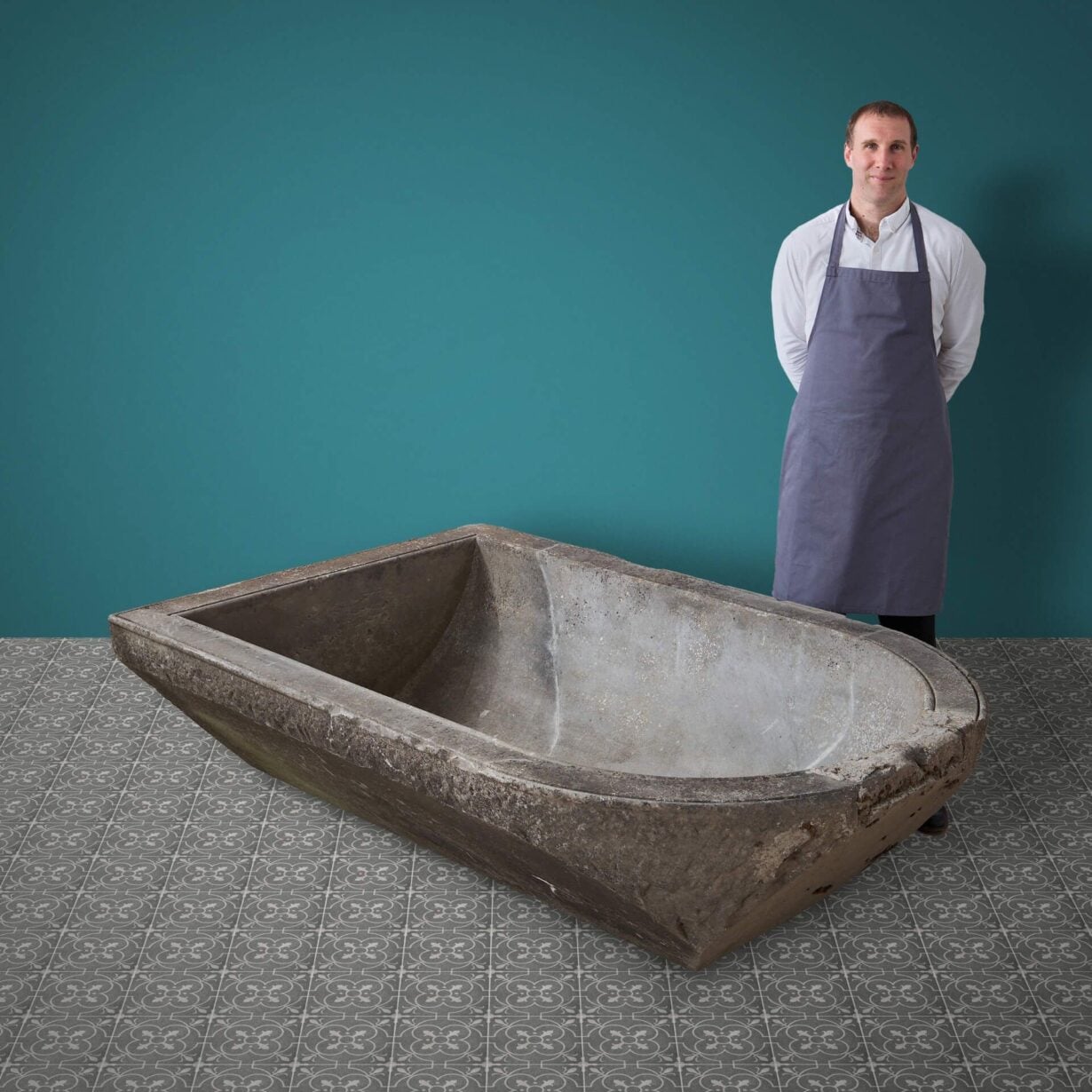 Antique Rounded Bardiglio Capella Marble Trough | UK Architectural Heritage