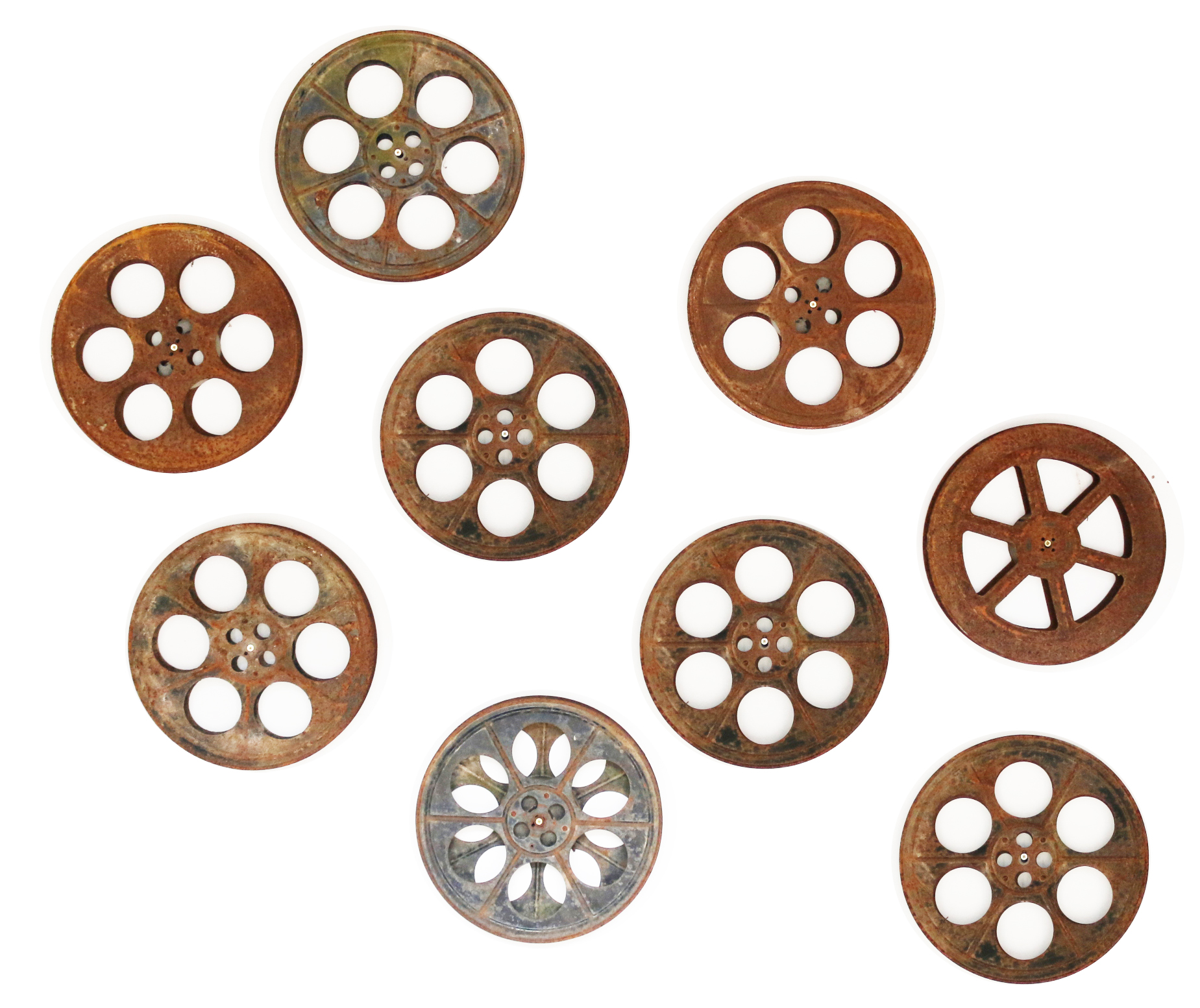 A Collection of Vintage Cinema Projection Reels or Spools - UK Heritage