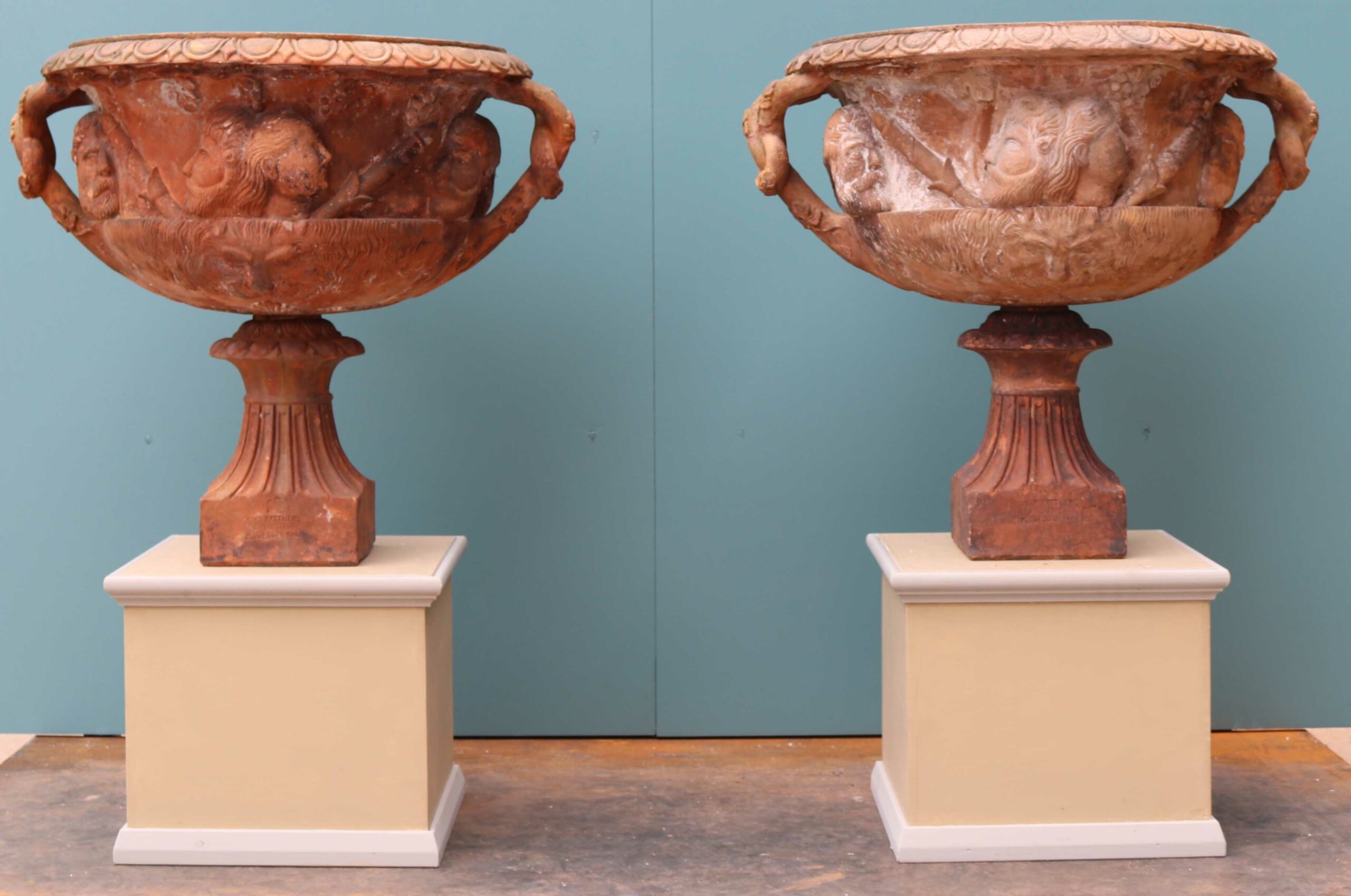 A Pair of Antique John Matthews Terracotta Vases - UK Heritage