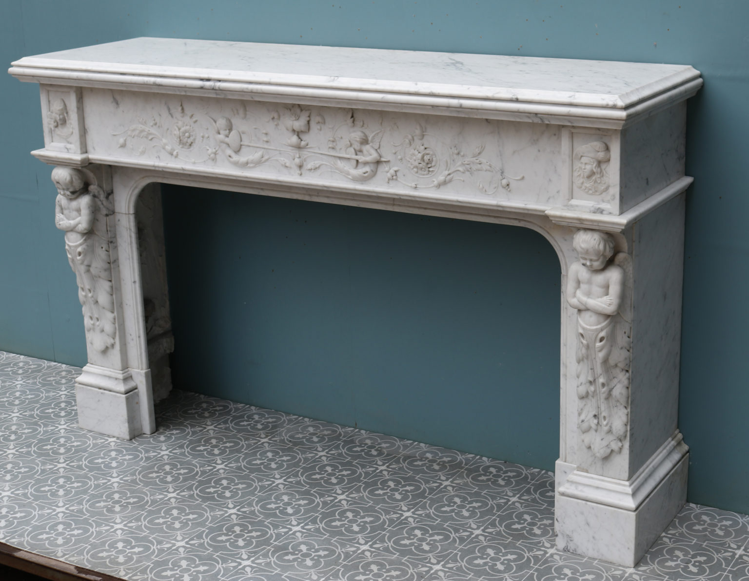 Antique French Renaissance Style Marble Fireplace - UK Architectural ...