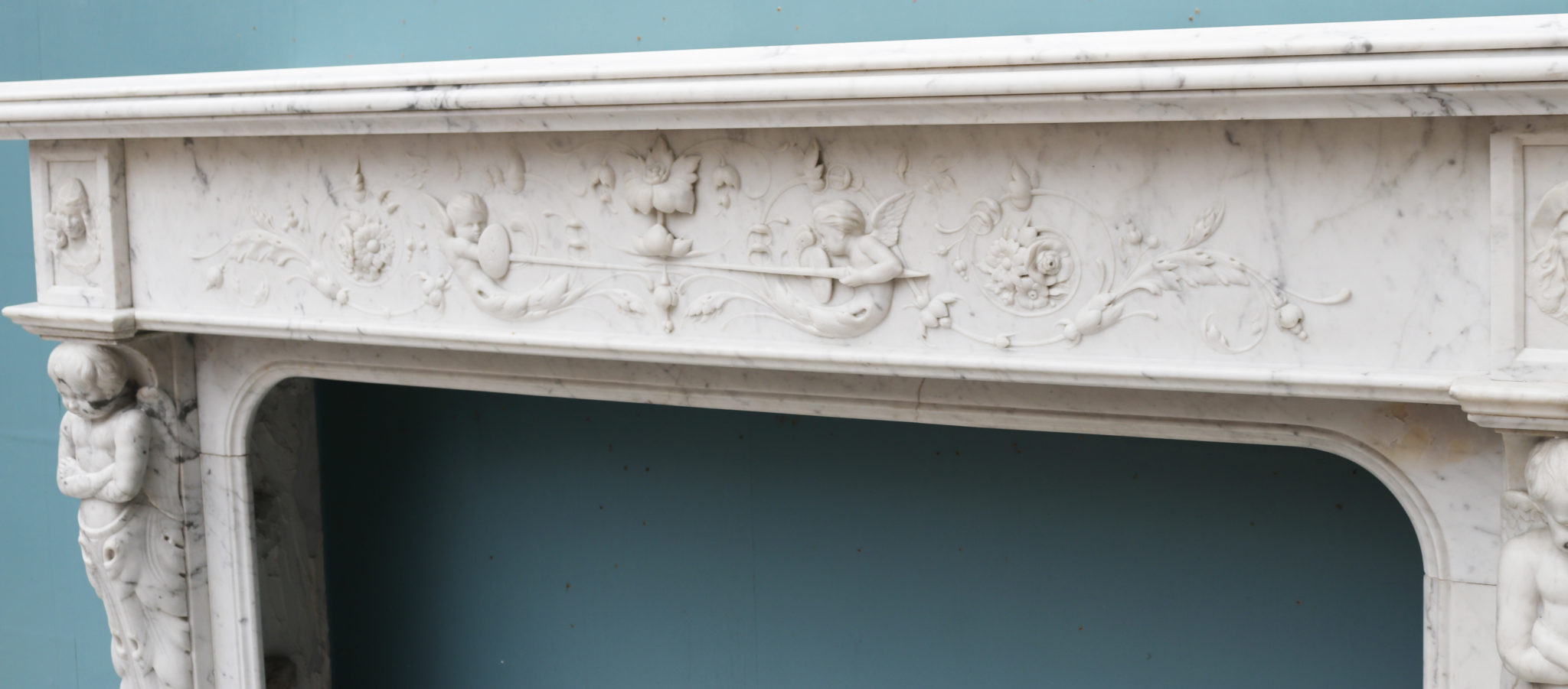 Antique French Renaissance Style Marble Fireplace - UK Architectural ...