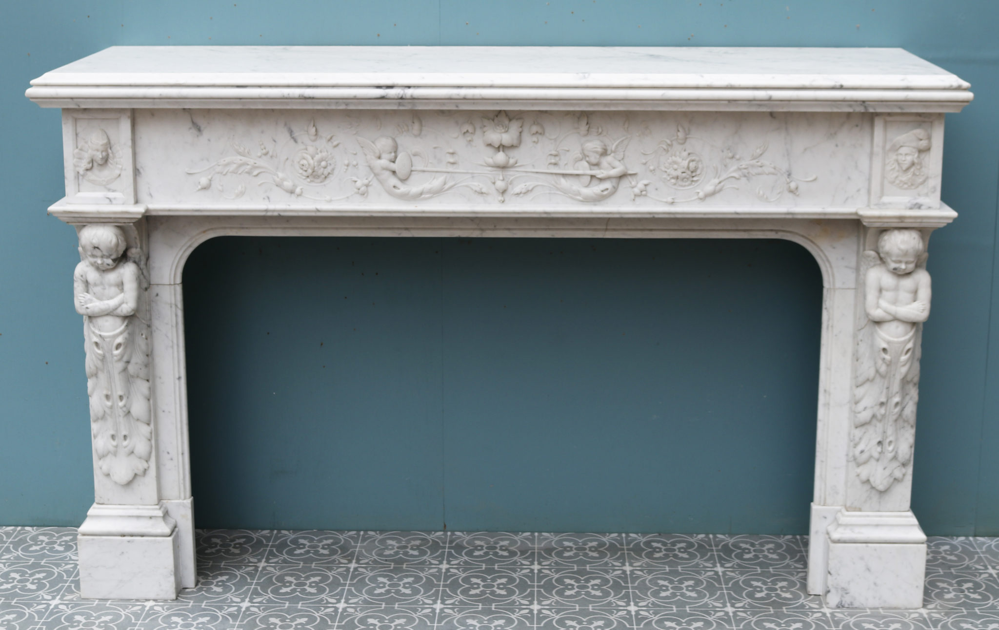 Antique French Renaissance Style Marble Fireplace - UK Architectural ...