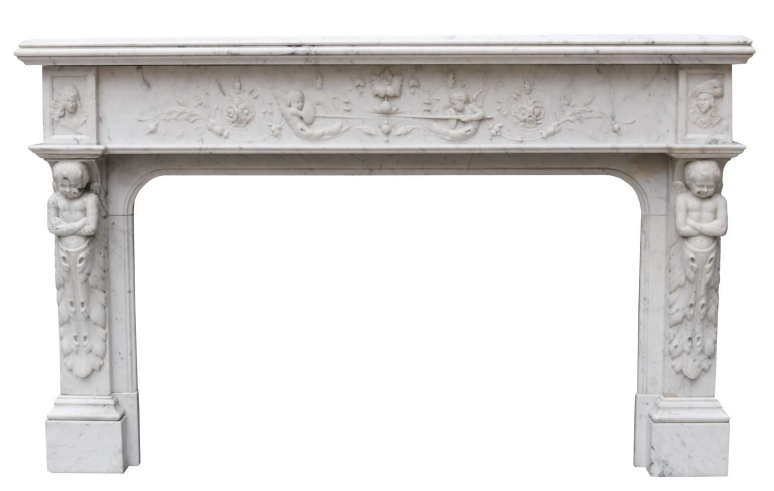Antique French Renaissance Style Marble Fireplace - UK Architectural ...