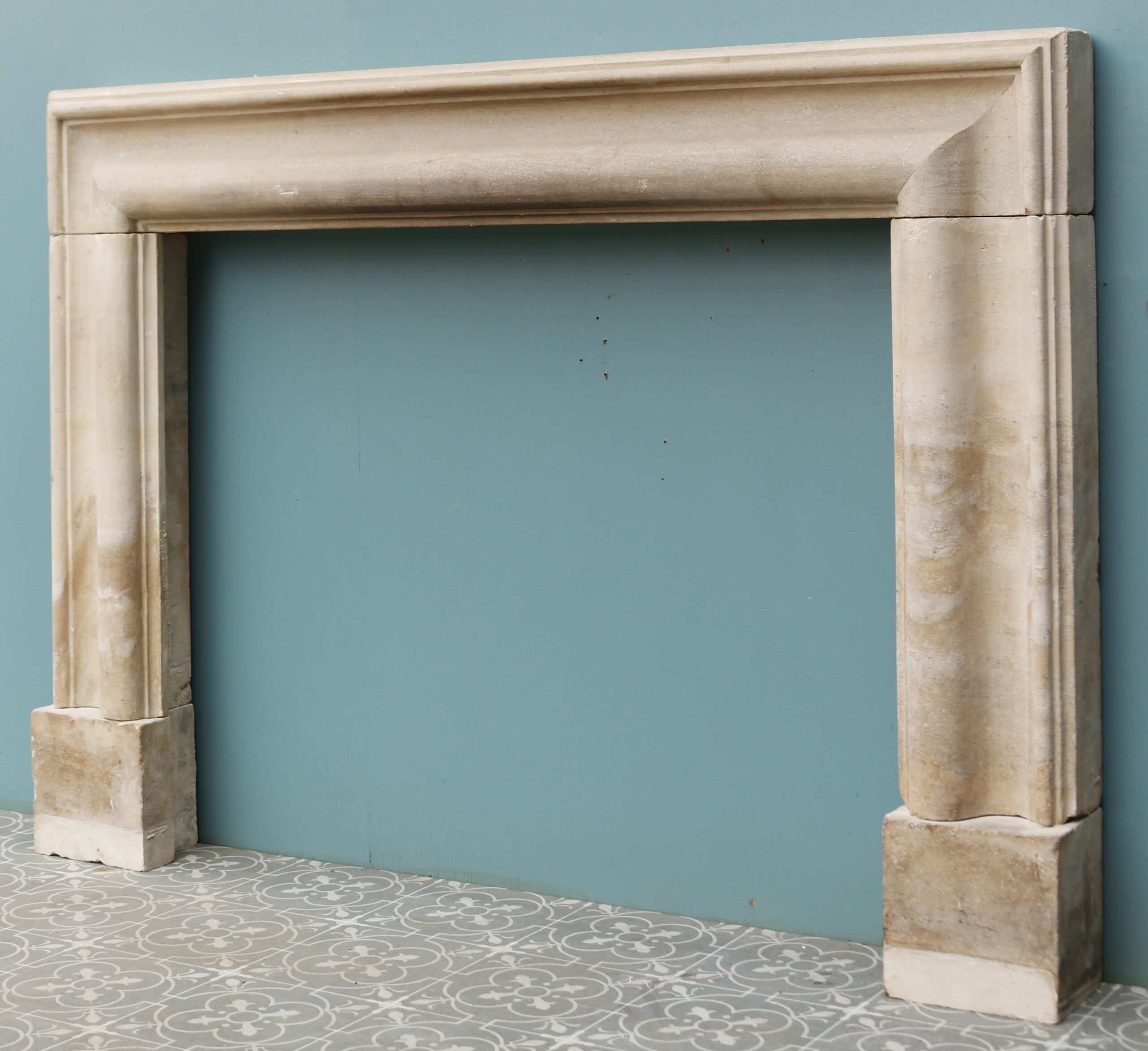 Reclaimed Antique Limestone Bolection Fire Surround - UK Architectural ...