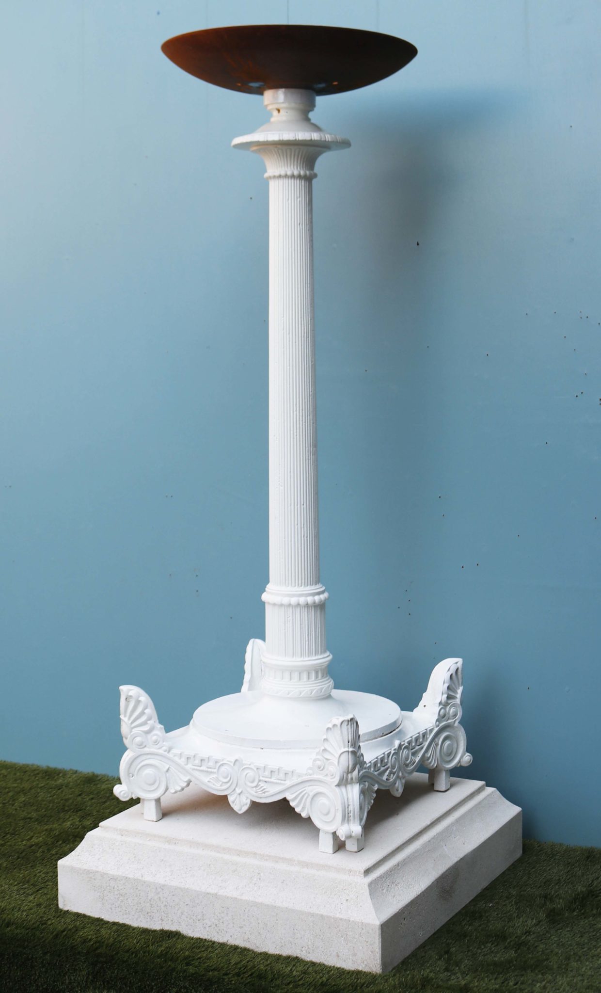 Pair of Antique Cast Iron Braziers 198 cm Tall - UK Architectural Heritage