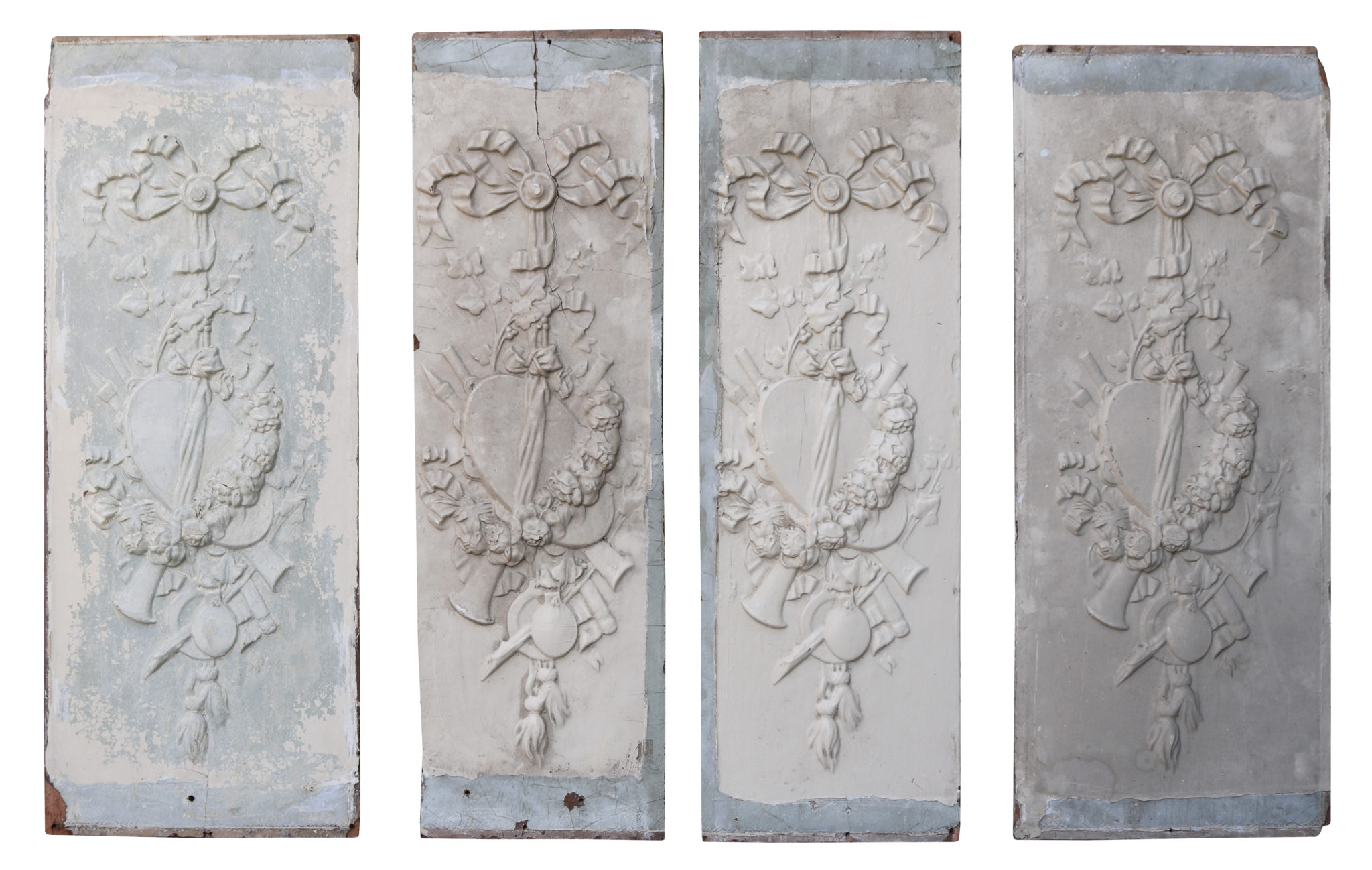 Set of Four Decorative Antique Wall Panels - UK Architectural Heritage