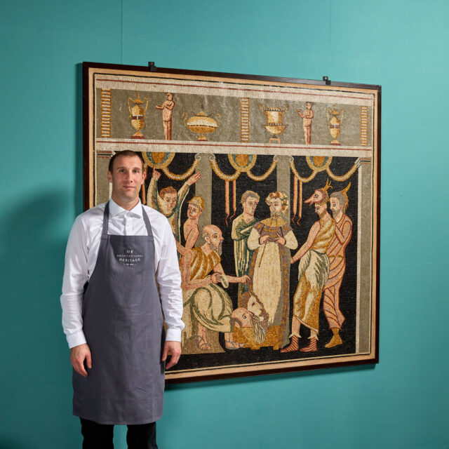 Greek Mosaic Wall Panel Depicting Tereus - UK Architectural Heritage