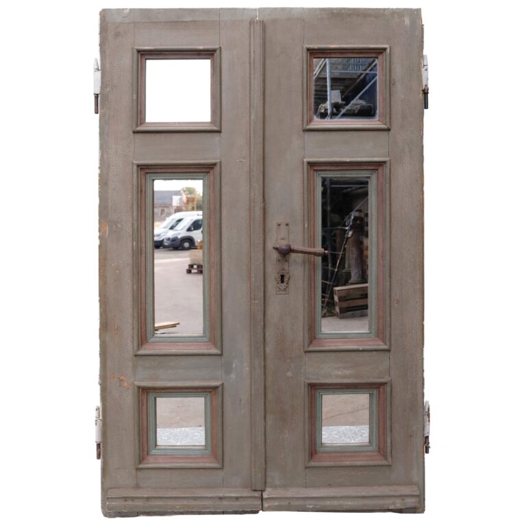 Set of Antique Double Doors with Mirrored Panels - UK Architectural ...