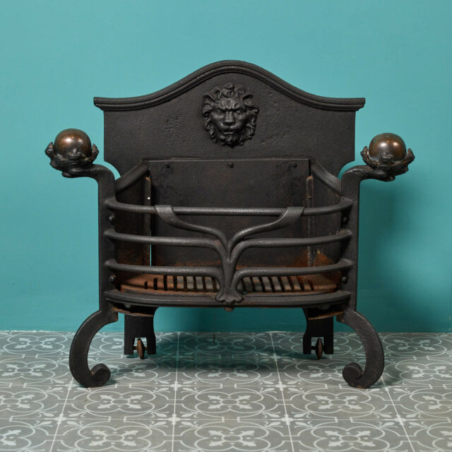 Victorian Cast Iron Fire Grate with Lion Paws - UK Architectural Heritage