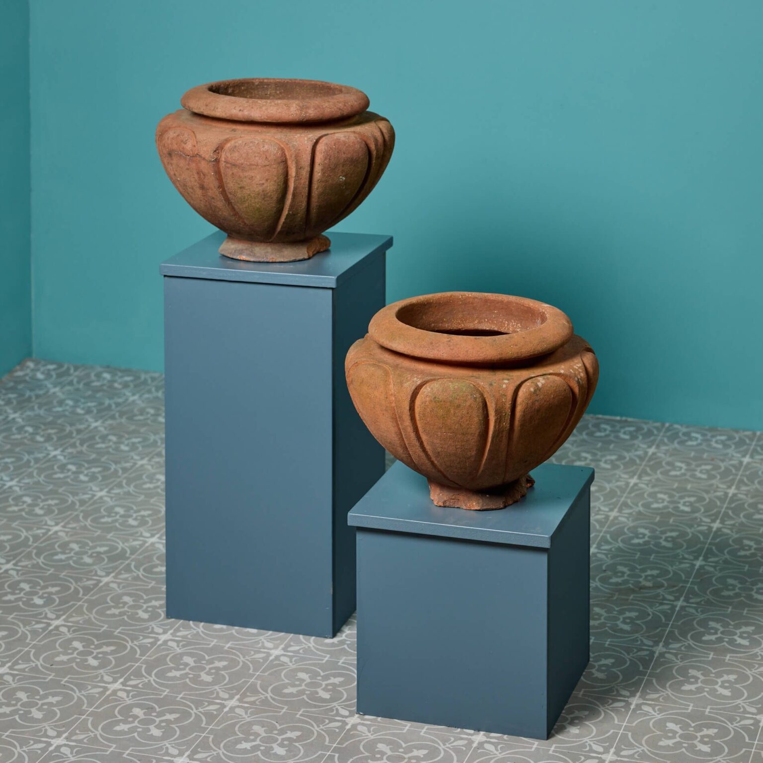 Pair of Compton Pottery ‘Leix’ Terracotta Garden Pots - UK ...