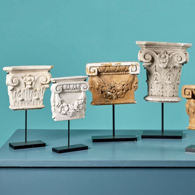 Set of 7 Decorative Antique Plaster Capitals - UK Architectural Heritage