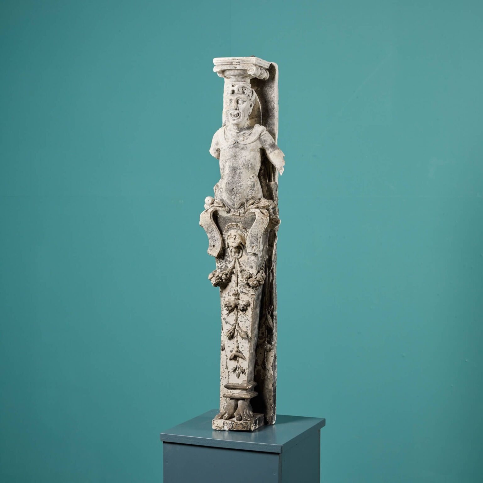 Antique Neoclassical Plaster Grotesque Herm Statue - UK Architectural ...