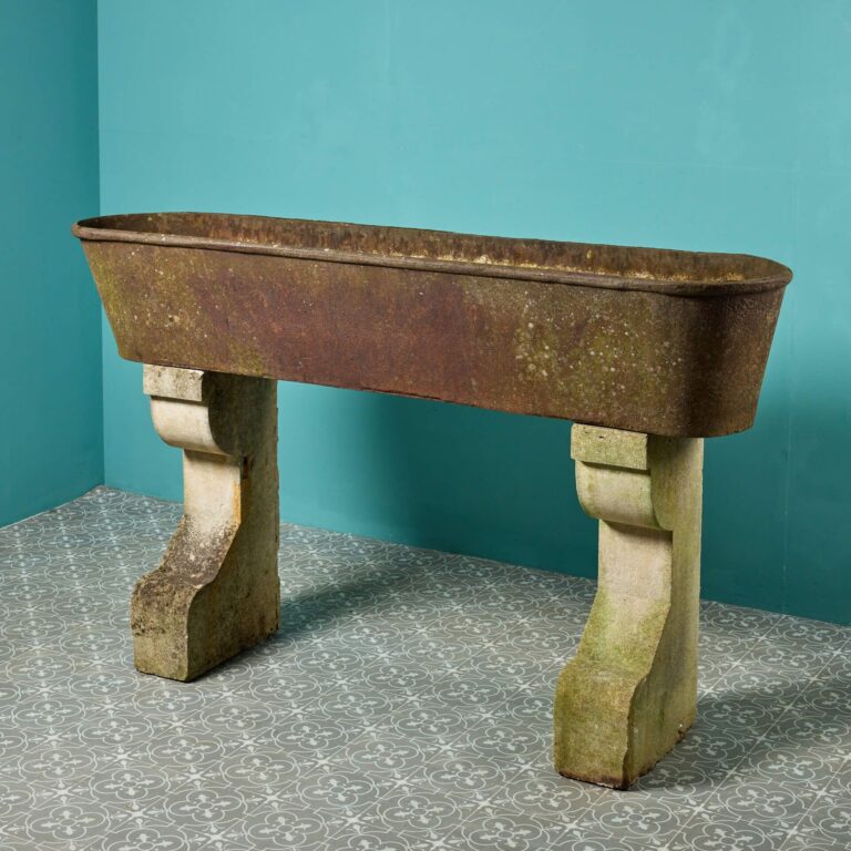 Antique Cast Iron Trough on Limestone Stands - UK Architectural Heritage