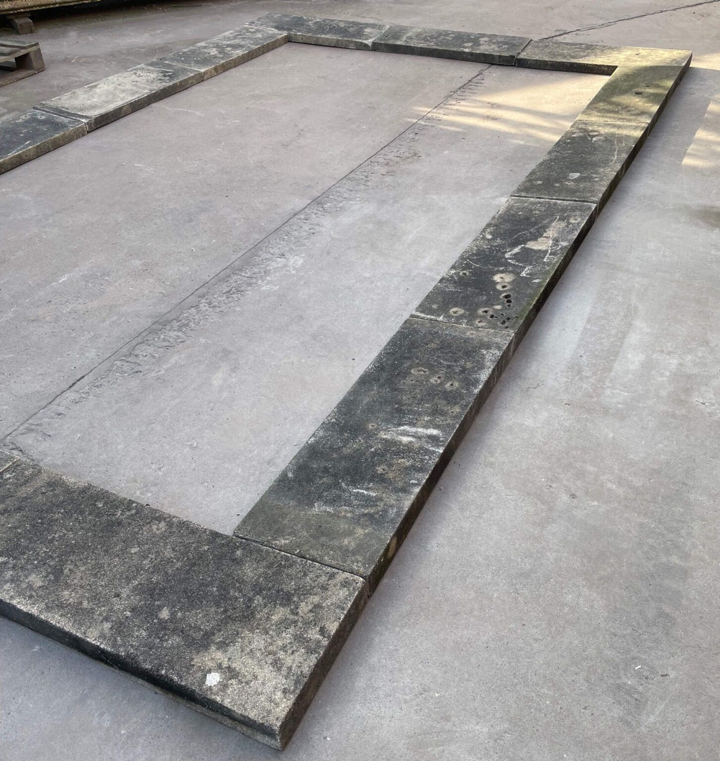 Large Reclaimed Rectangular Composition Stone Pond Surround - UK ...