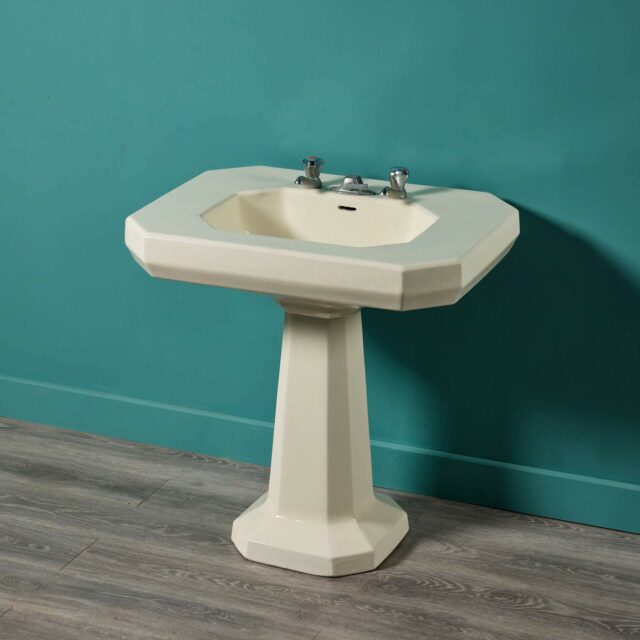 Large Art Deco Pedestal Sink - UK Architectural Heritage