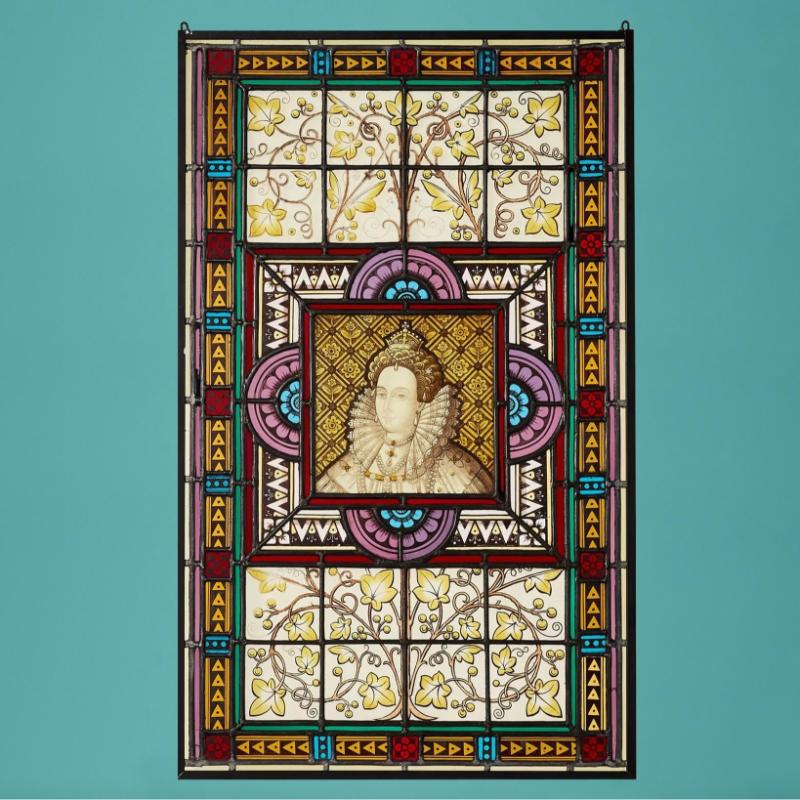 Queen Elizabeth I Antique Stained Glass Window | UK Architectural Heritage