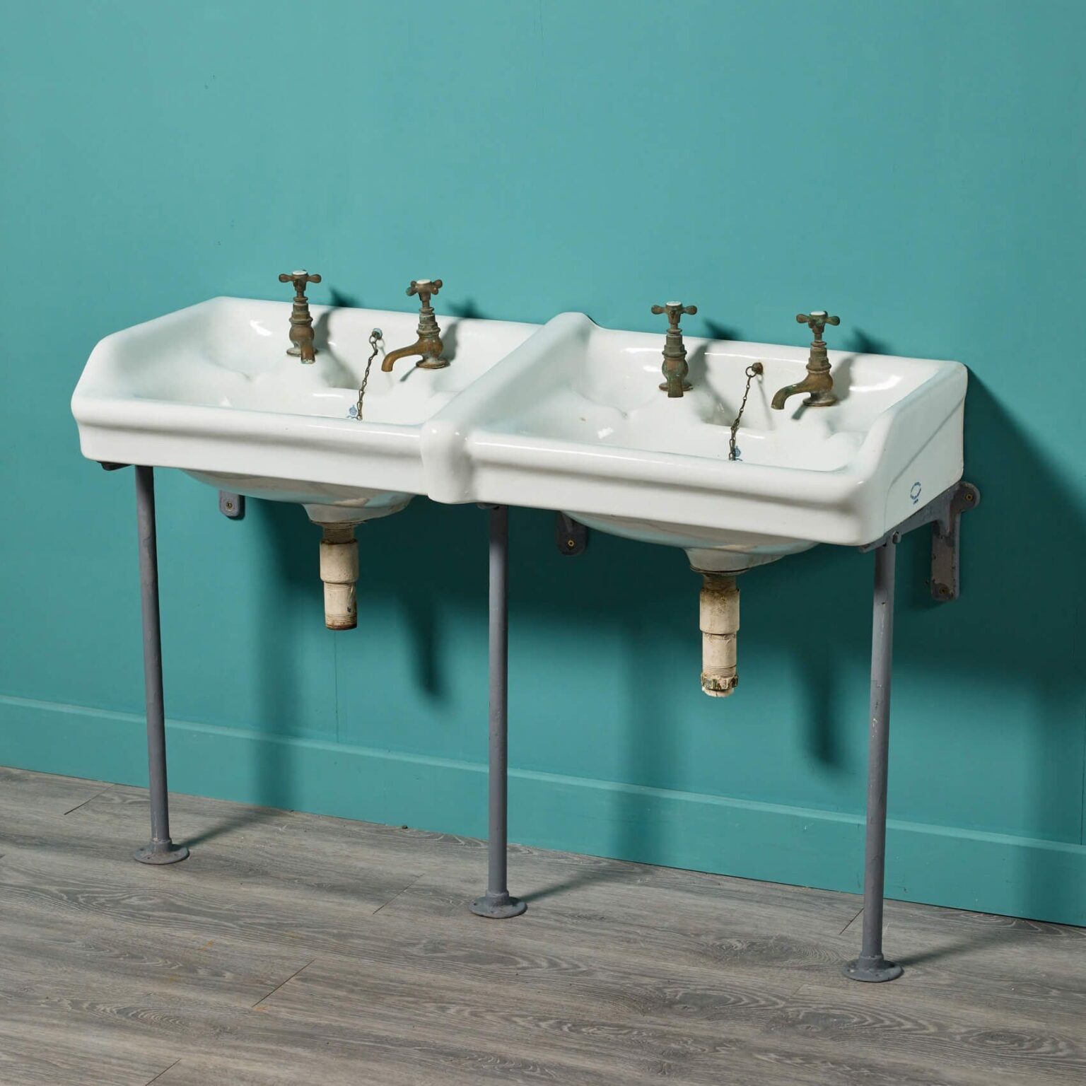 Antique Edwardian Style Stoneware Double Sink on Legs - UK ...
