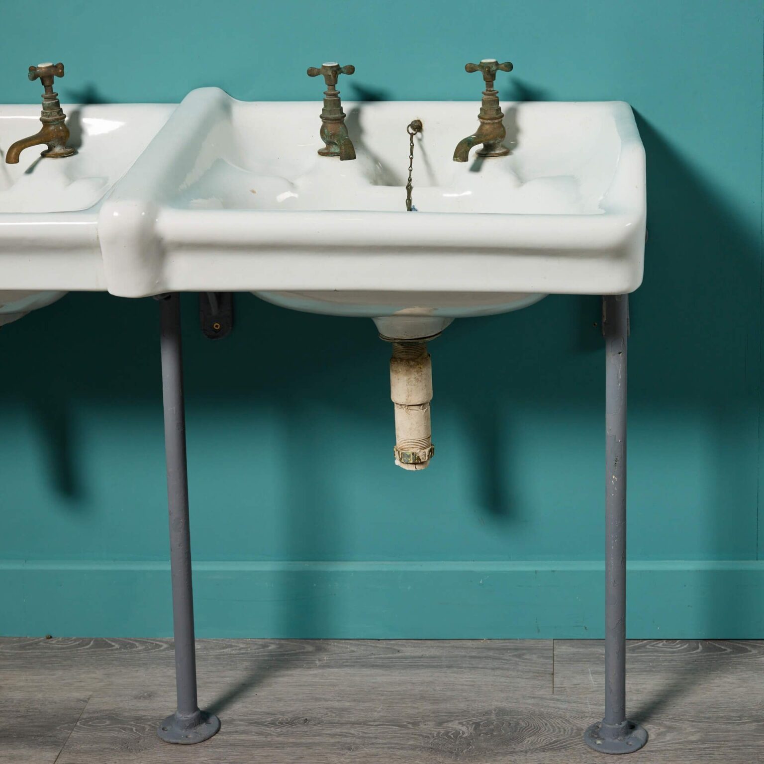 Antique Edwardian Style Stoneware Double Sink on Legs - UK ...