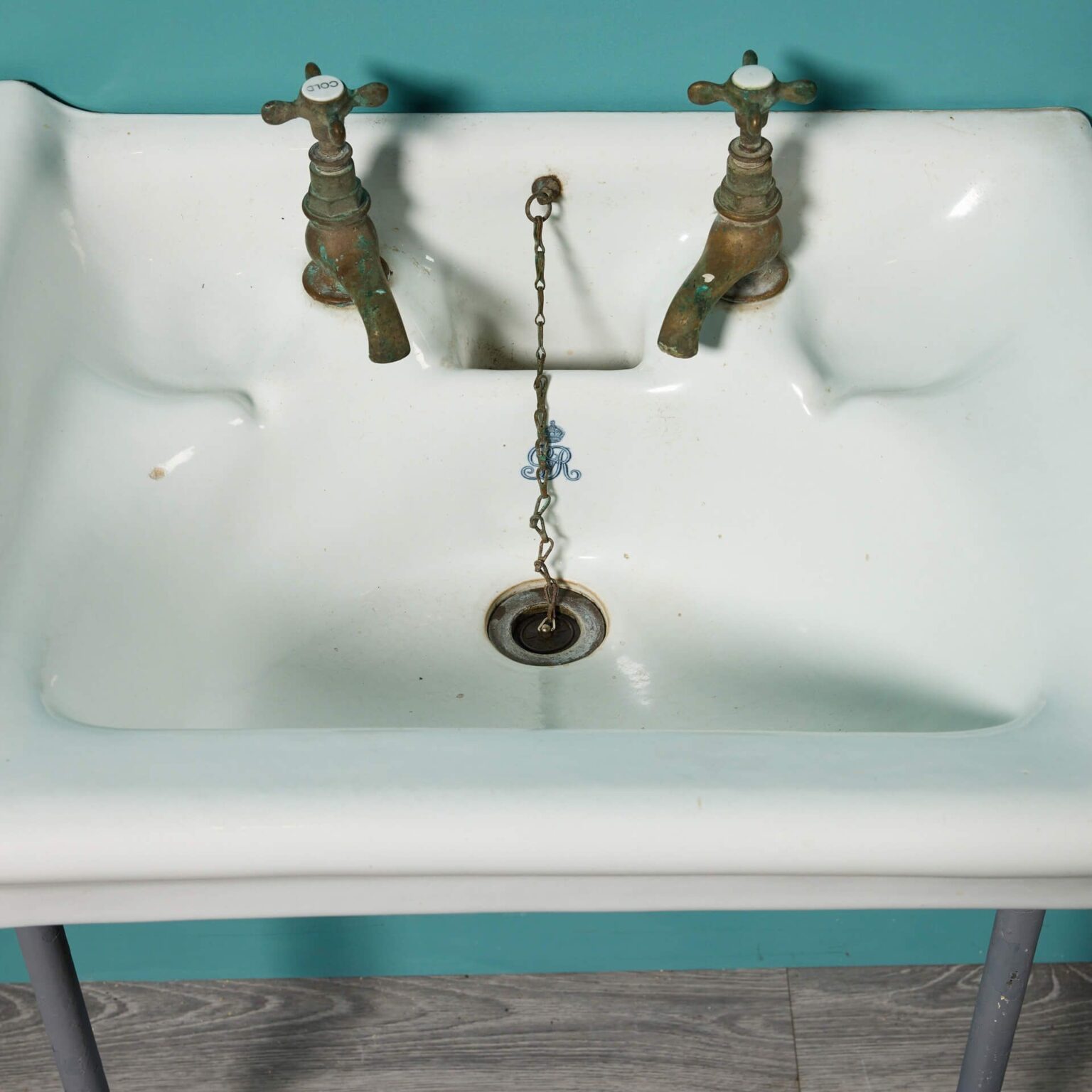 Antique Edwardian Style Stoneware Double Sink on Legs - UK ...