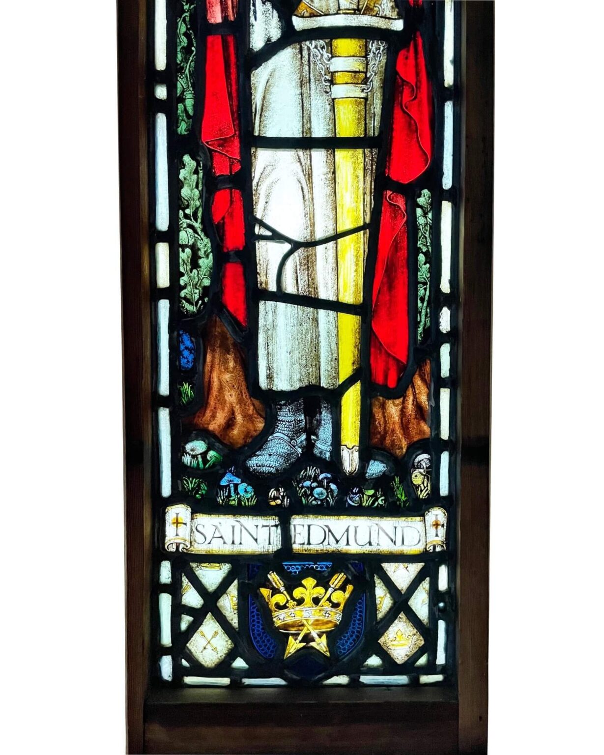 Antique Stained Glass Window of Saint Edmund - UK Architectural Heritage