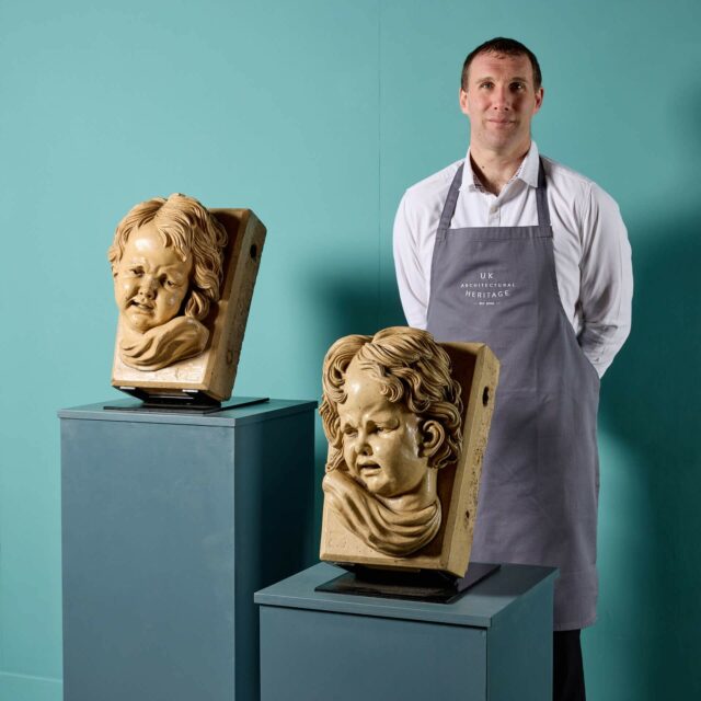 Pair of Antique Terracotta Mask Head Keystones by Lipscombe & Co. - UK ...