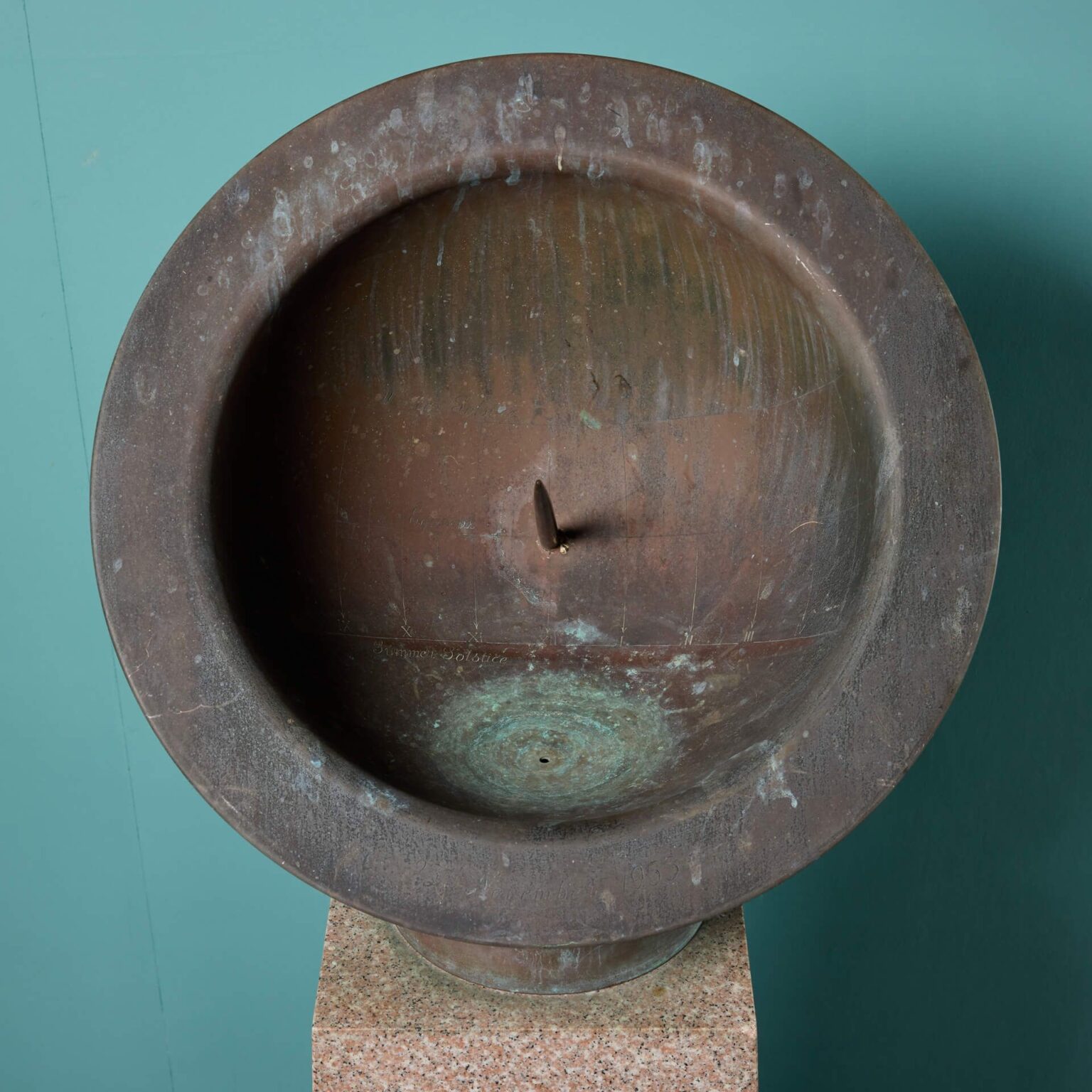 Mid Century Scaphe Copper Garden Sundial - UK Architectural Heritage