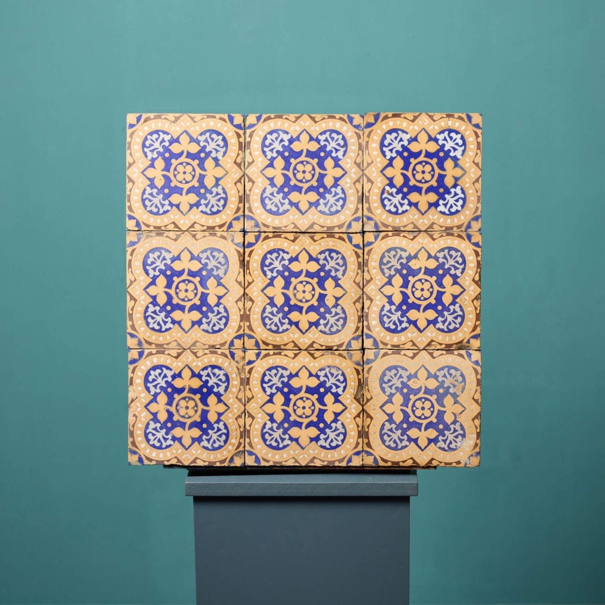 Set of 9 Minton & Co Encaustic Floor Tiles | UK Architectural Heritage