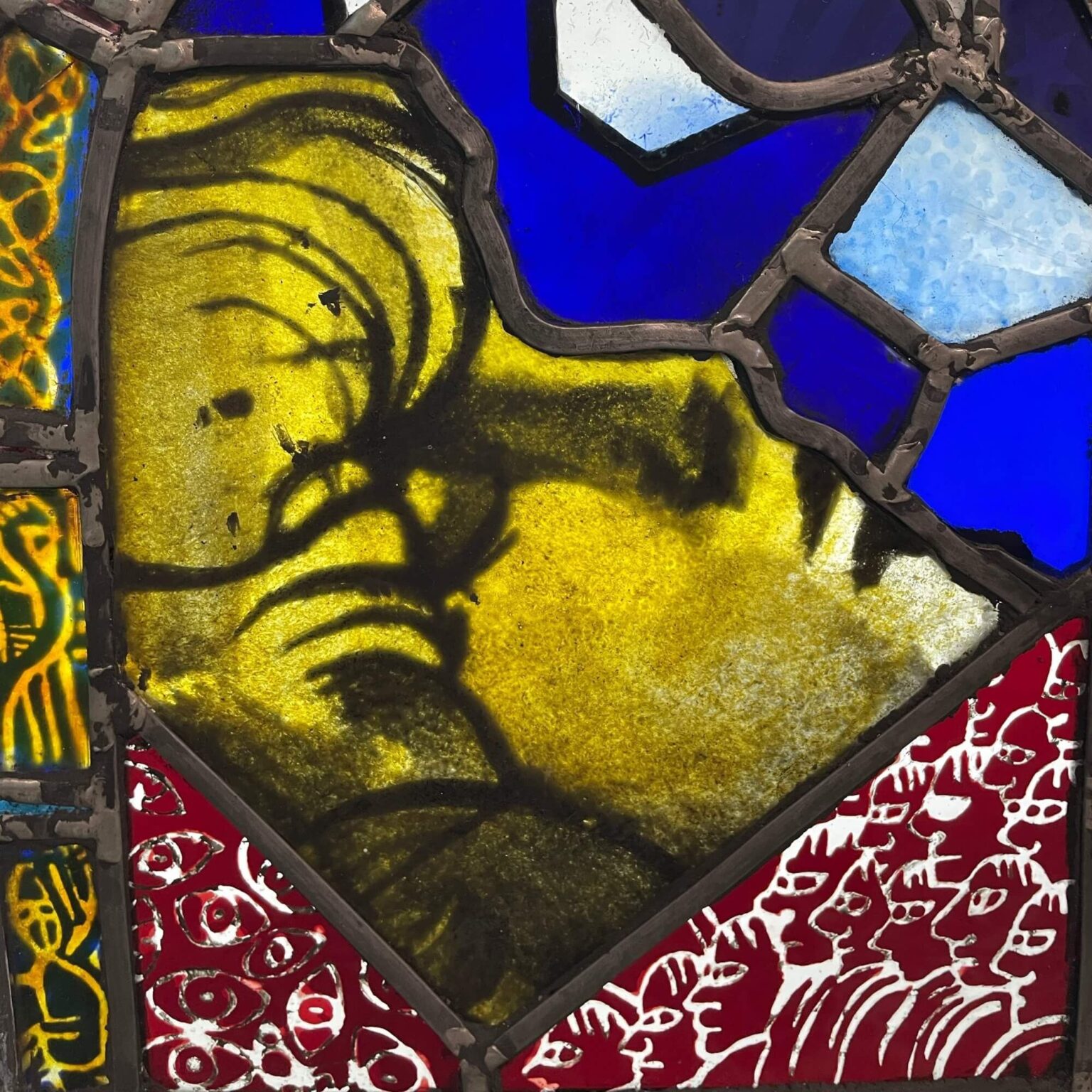 Abstract Arched Stained Glass Window - UK Architectural Heritage