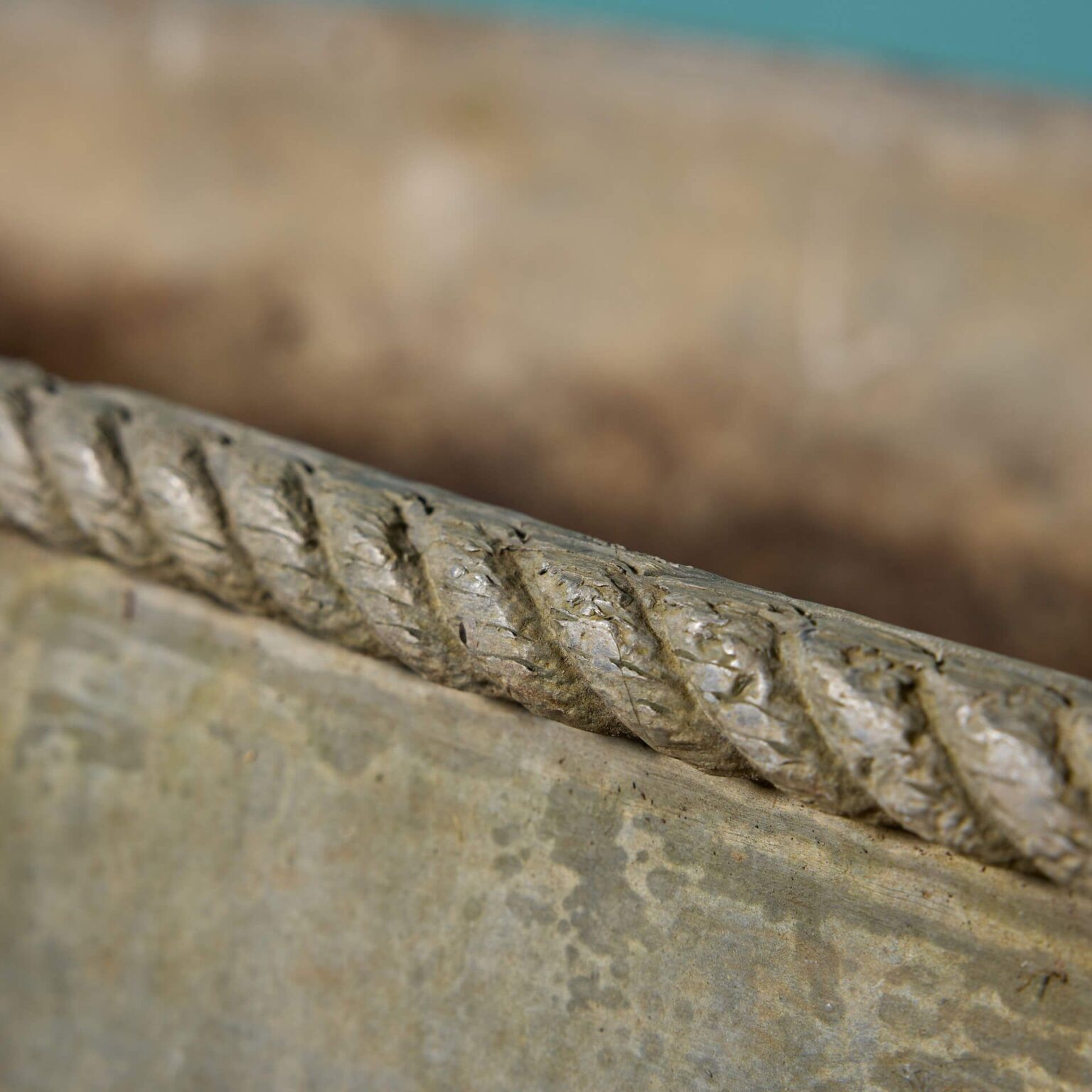 Large Antique Oval Lead Trough Planter - UK Architectural Heritage