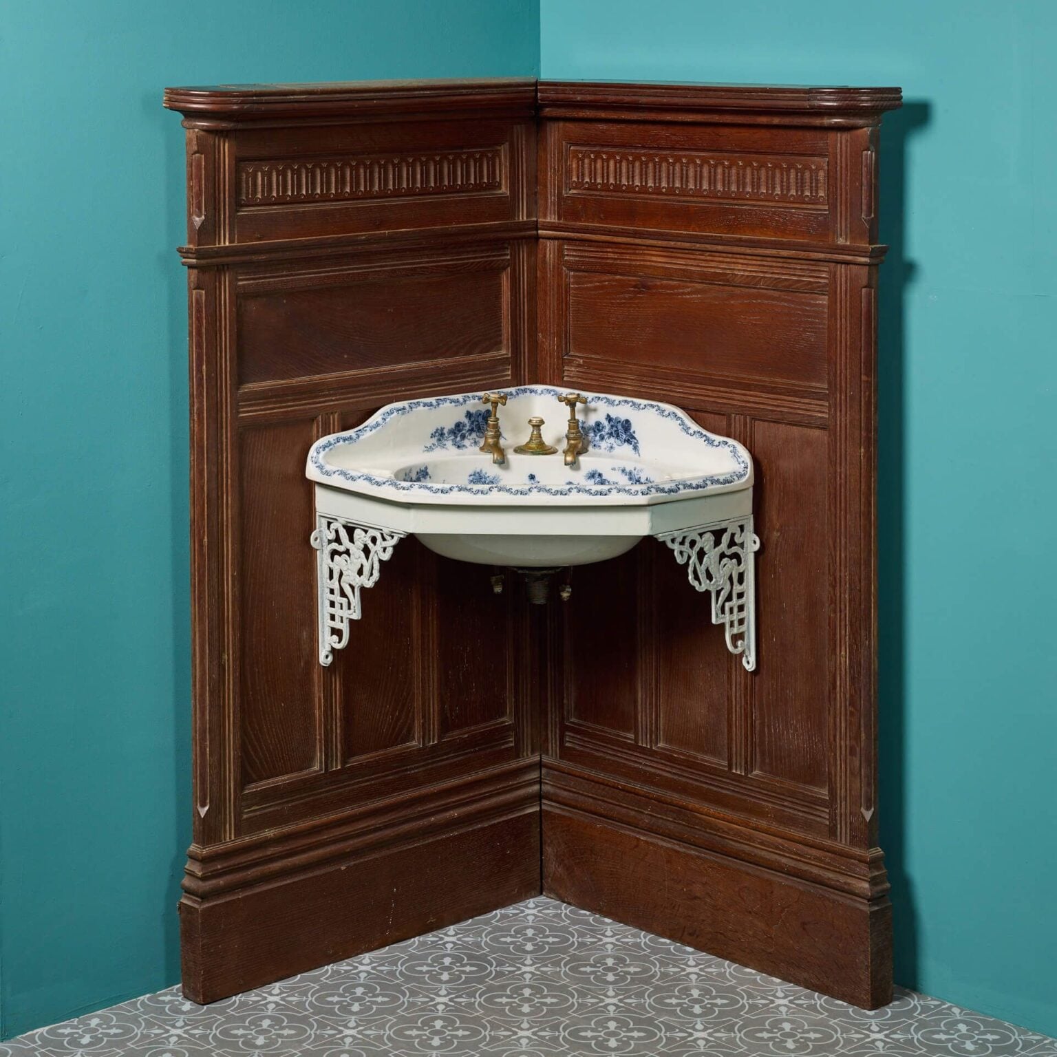 Antique French Porcelain Corner Wash Basin | UK Architectural Heritage
