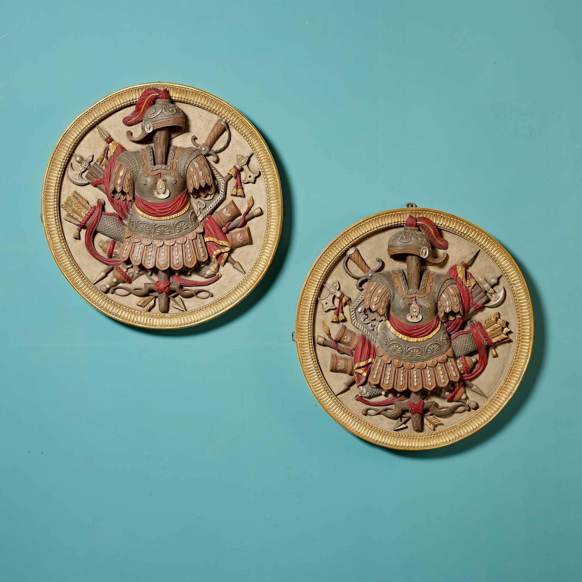 Pair of Large Antique Roman Style Carved Roundels | UK Architectural ...