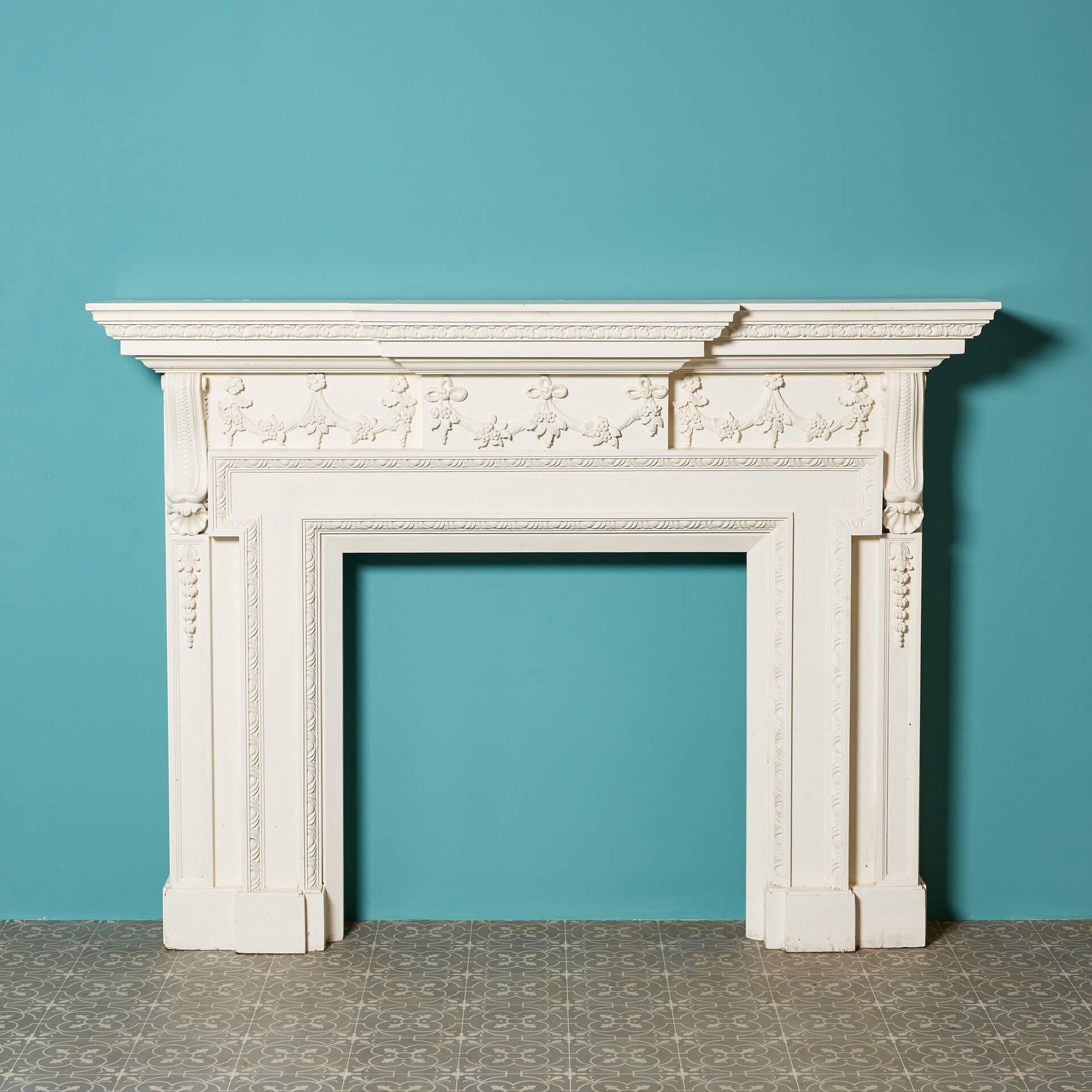 Large Antique Neoclassical Wooden Fireplace | UK Architectural Heritage