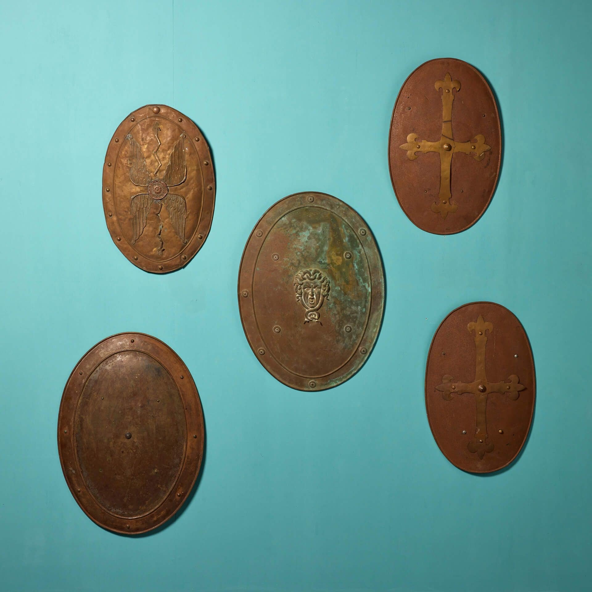 Set of 5 Antique Neoclassical Style Oval Shields | UK Architectural ...