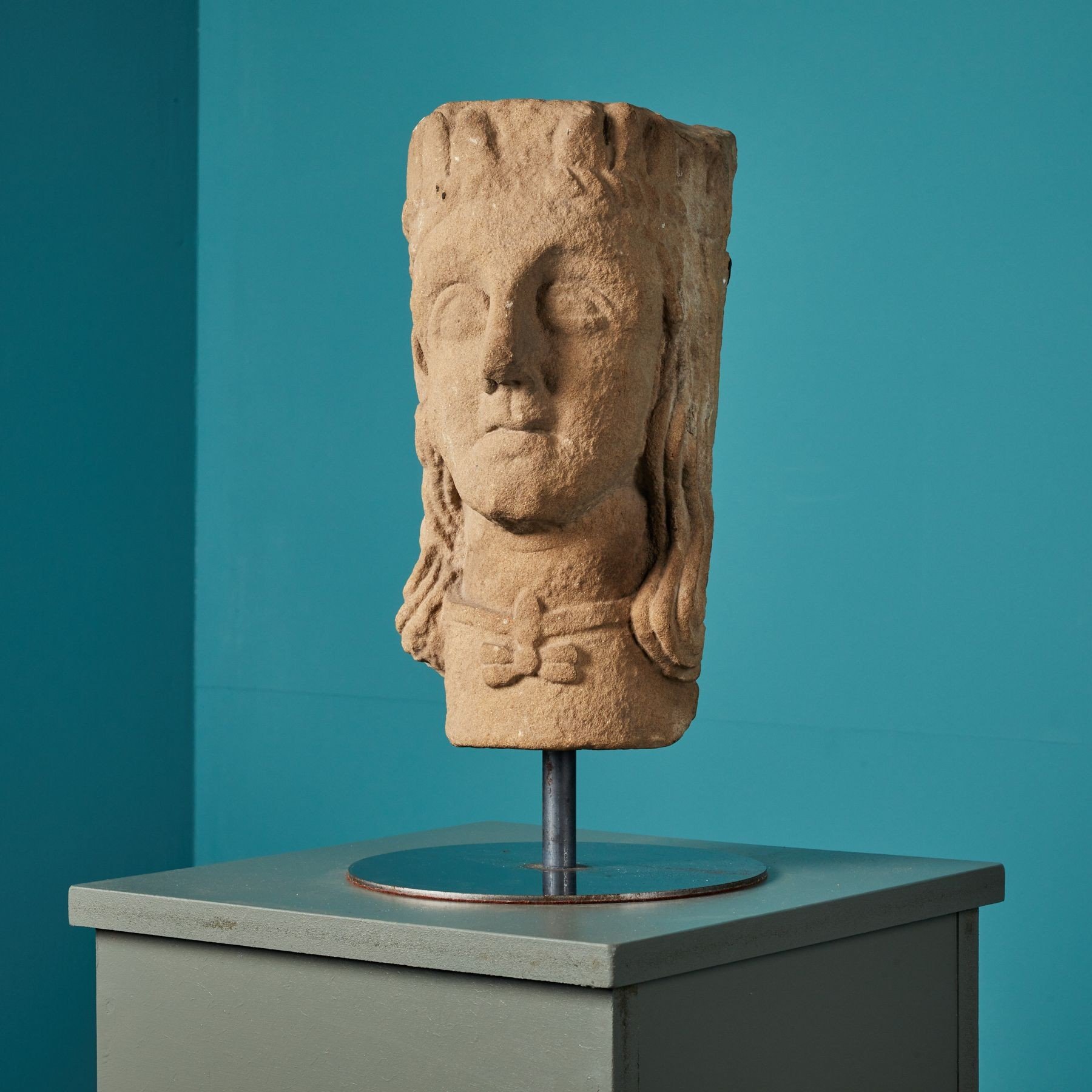 An English Medieval Carved Stone Head | UK Architectural Heritage