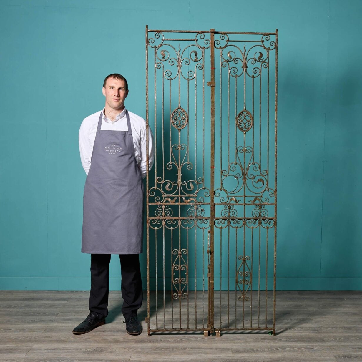 Pair of Tall Narrow Victorian Wrought Iron Side Gates | UK ...