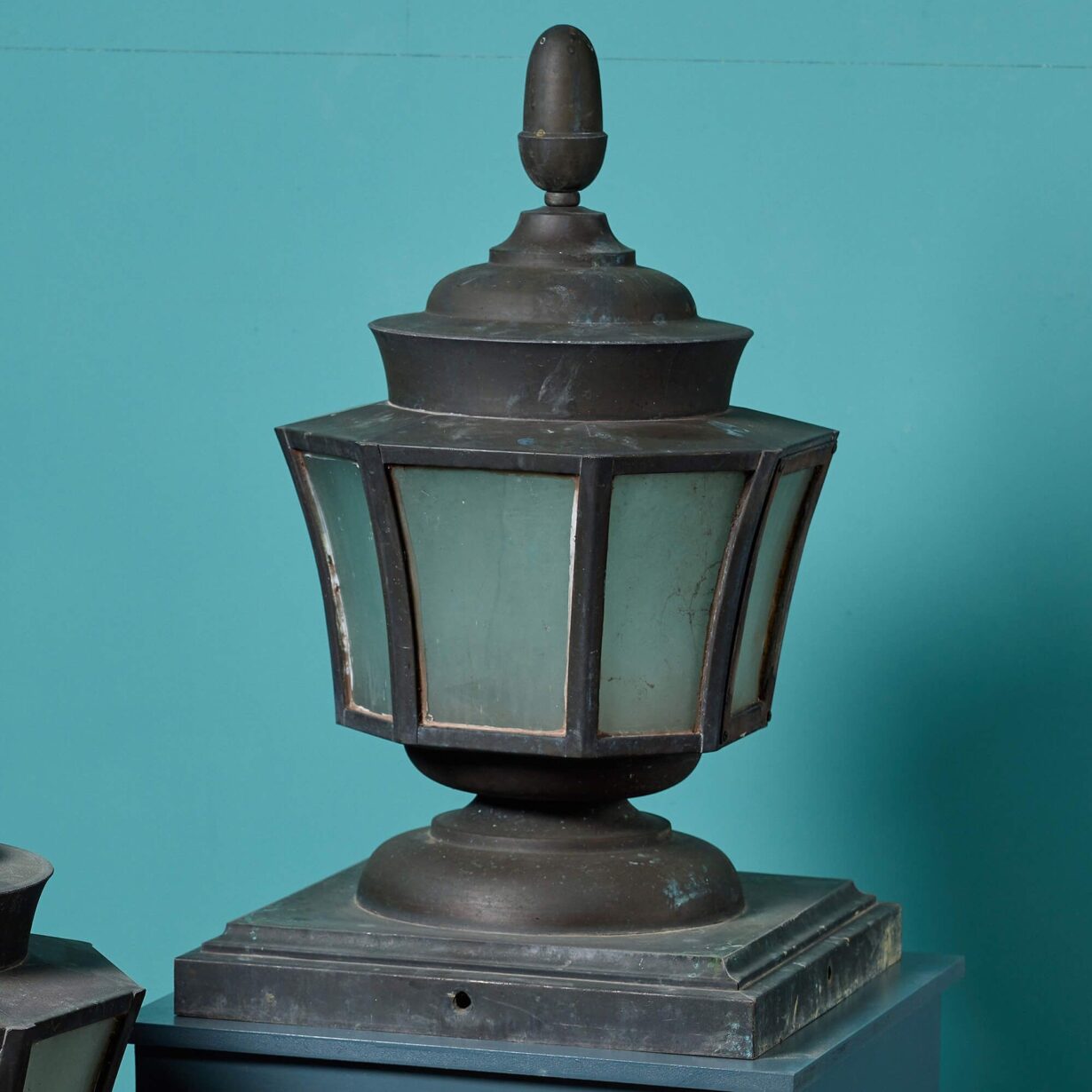 Reclaimed Art Deco Bronze Lantern Pier Caps | UK Architectural Heritage