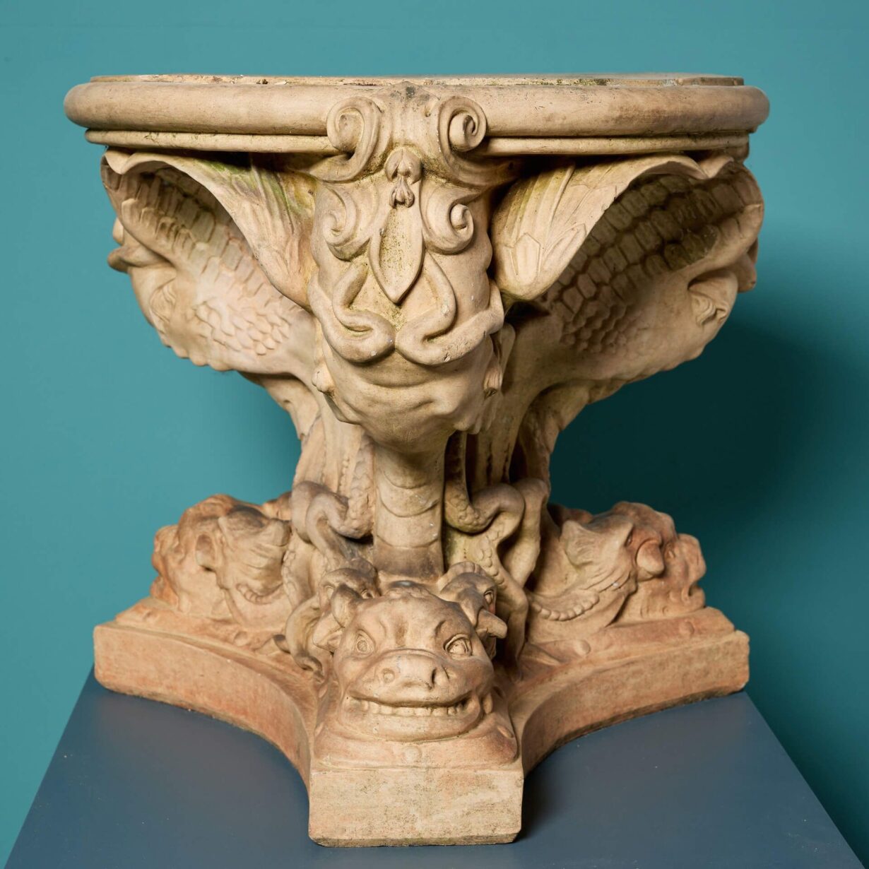 Antique Neoclassical Style Buff Terracotta Triform Stand | UK ...