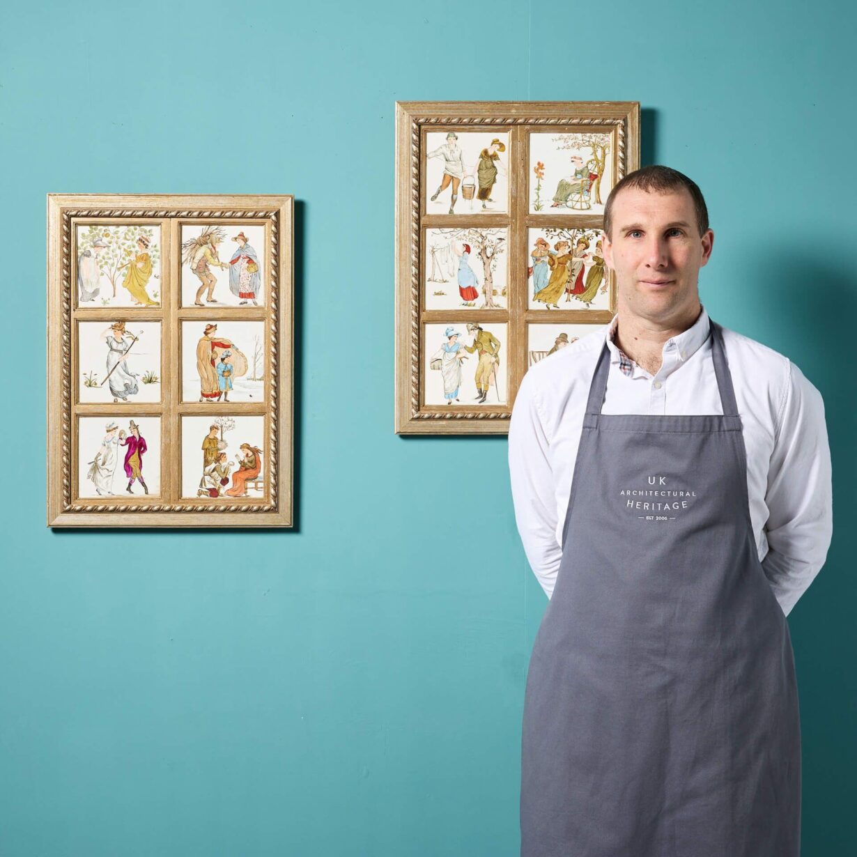 Twelve Framed Minton & Co. Tiles Designed by Walter Crane | UK ...