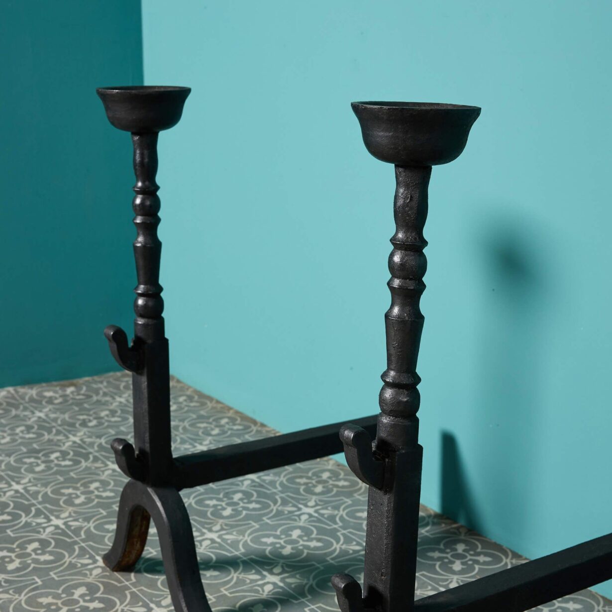 Pair of Antique English Victorian Fire Dogs | UK Architectural Heritage