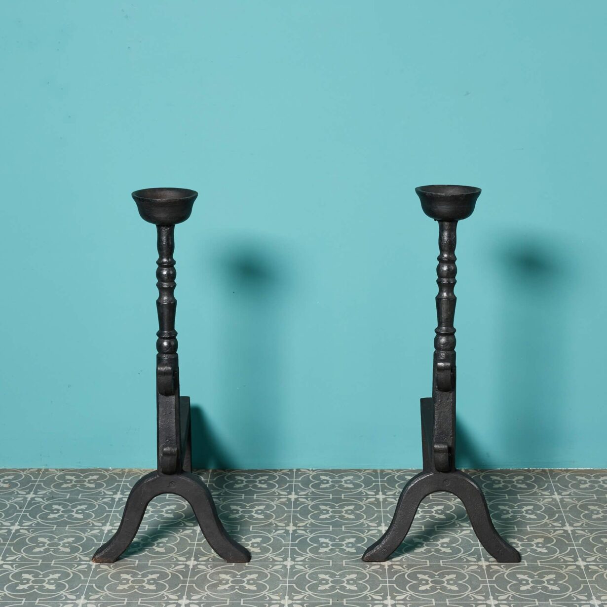 Pair of Antique English Victorian Fire Dogs | UK Architectural Heritage