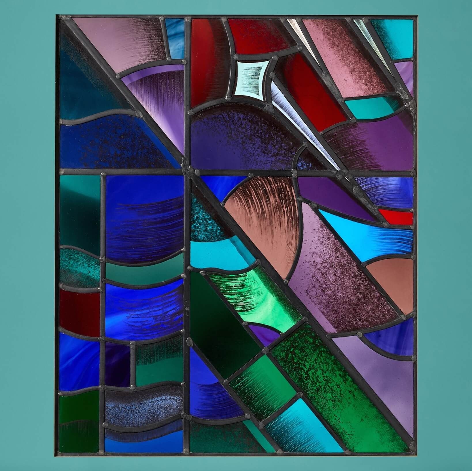 Reclaimed Goddard & Gibbs Modern Style Stained Glass Panel | UK ...