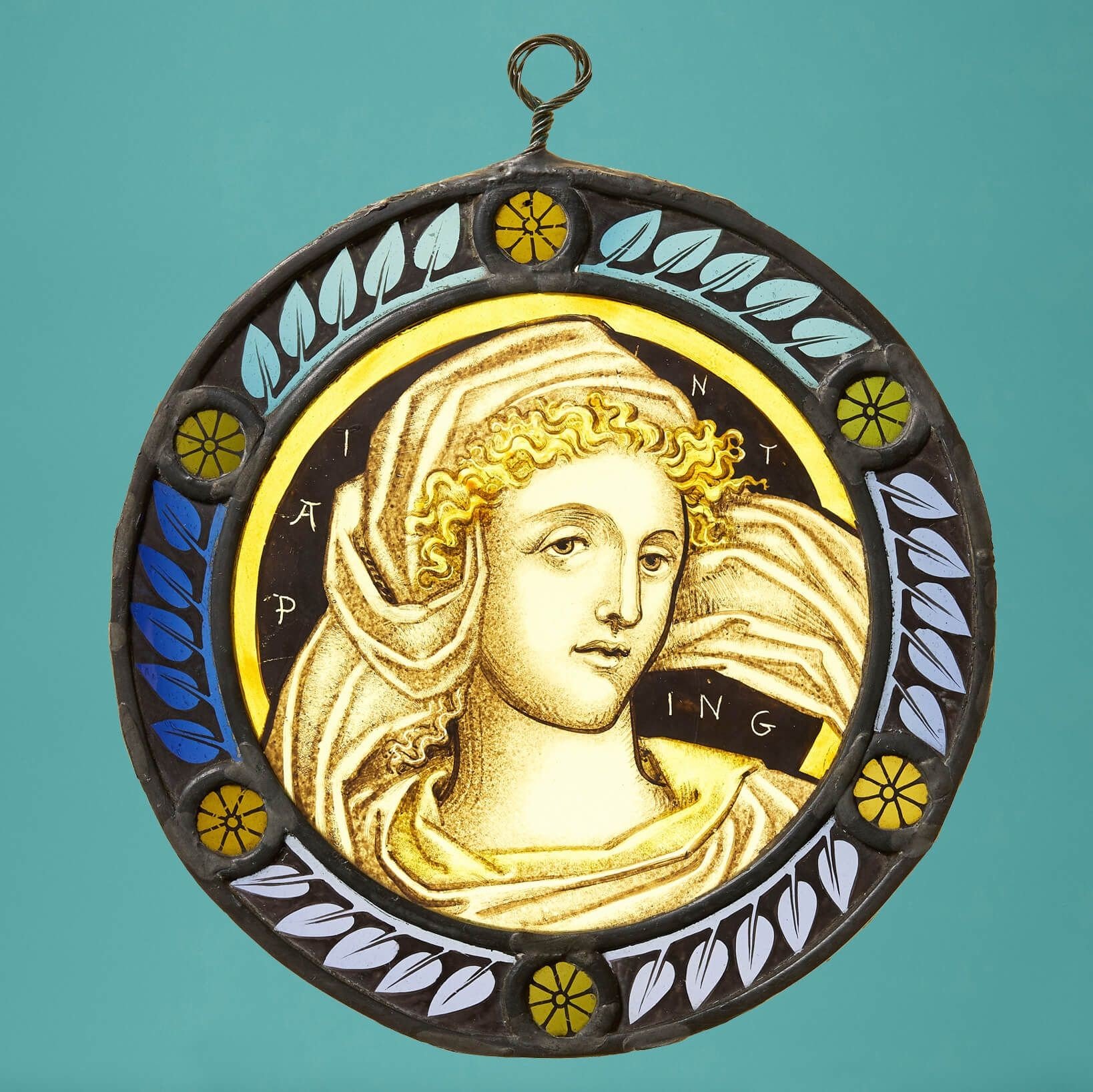 Antique Stained Glass Roundel Emblematic of Painting | UK Architectural ...