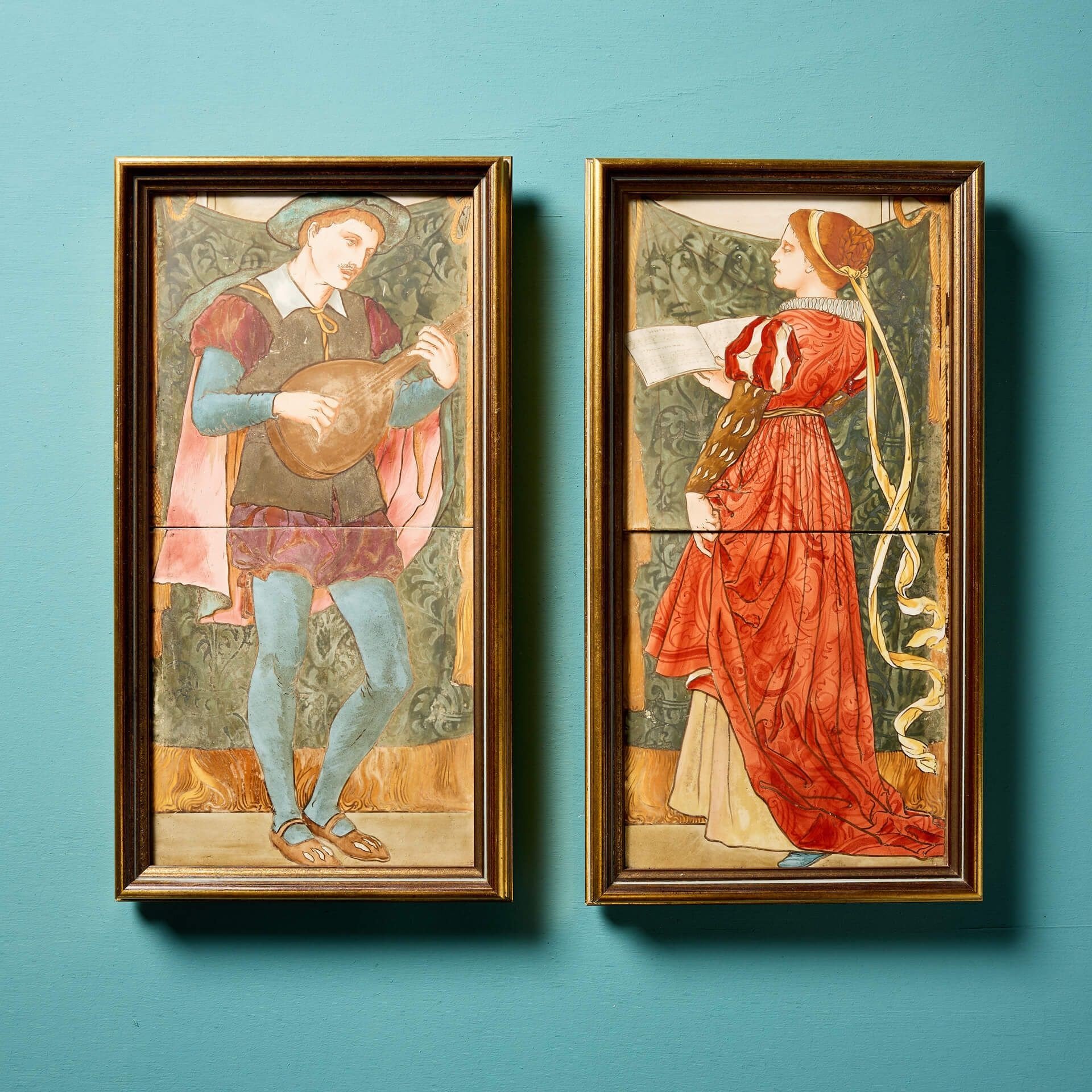 Pair of Antique Copeland Framed Tiles of Classical Scenes | UK ...