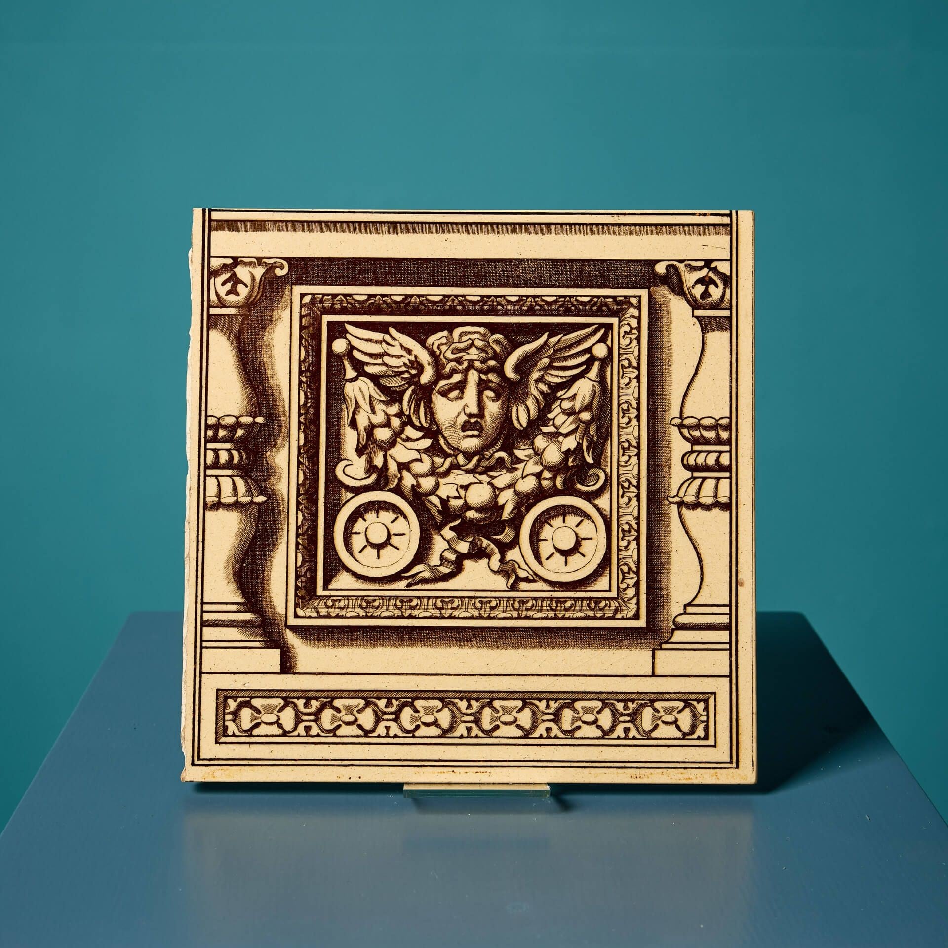 Antique 8-inch Decorative Neoclassical Tile by Minton | UK ...